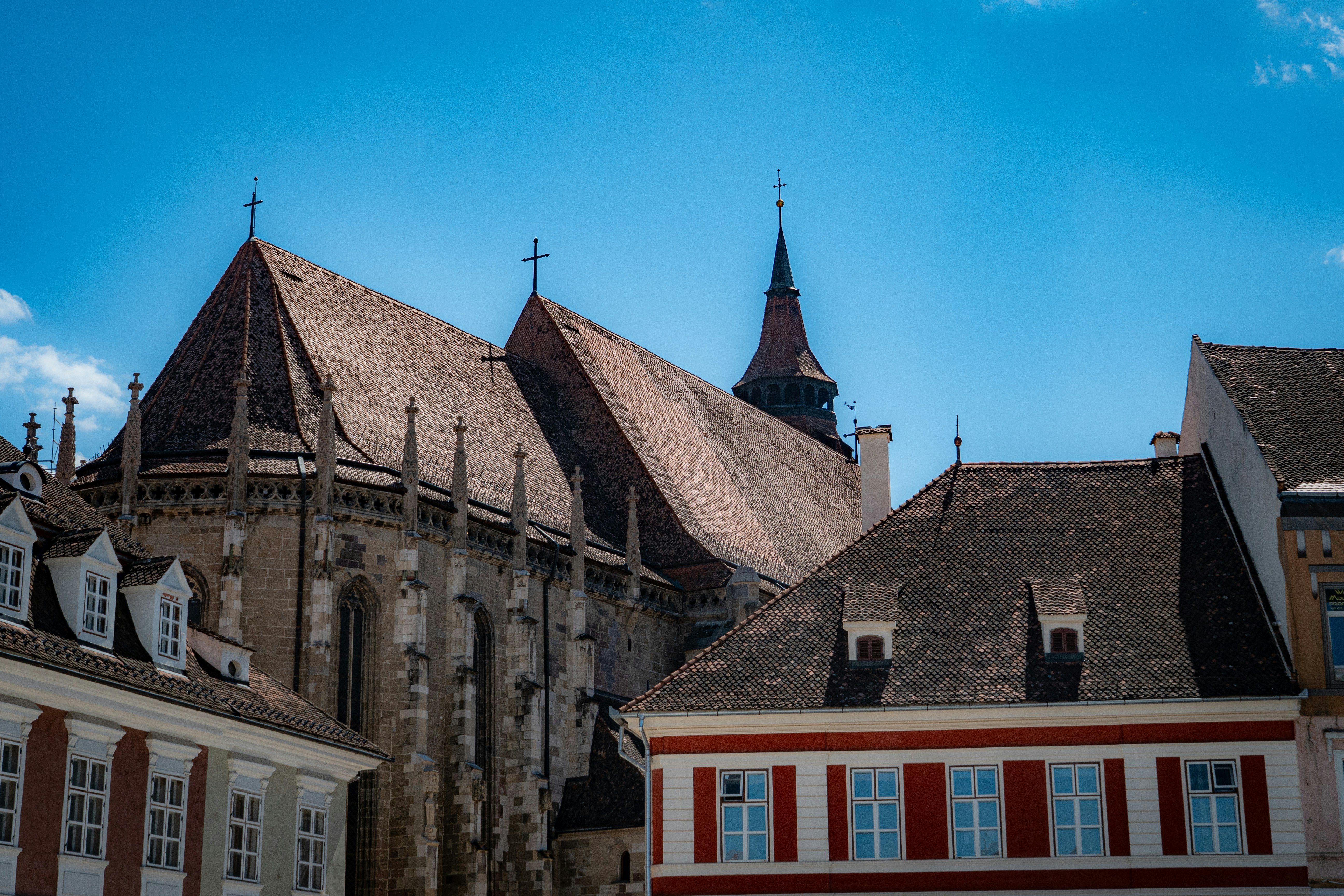 Rooftop Mosaic: A European Church and Neoclassical Facades Tie the Skyline