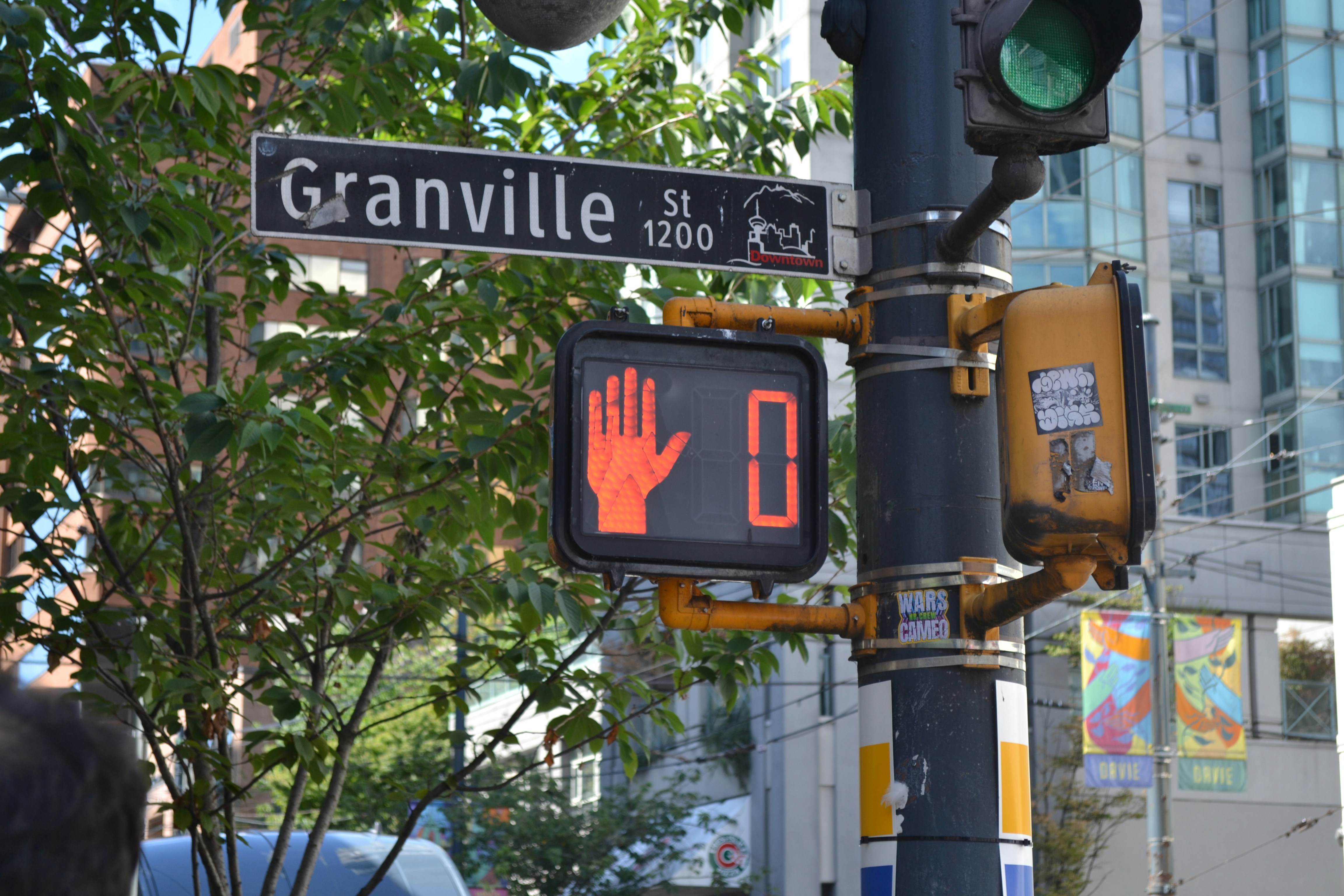 Crosswalk Signal at Granville and 1200 Block