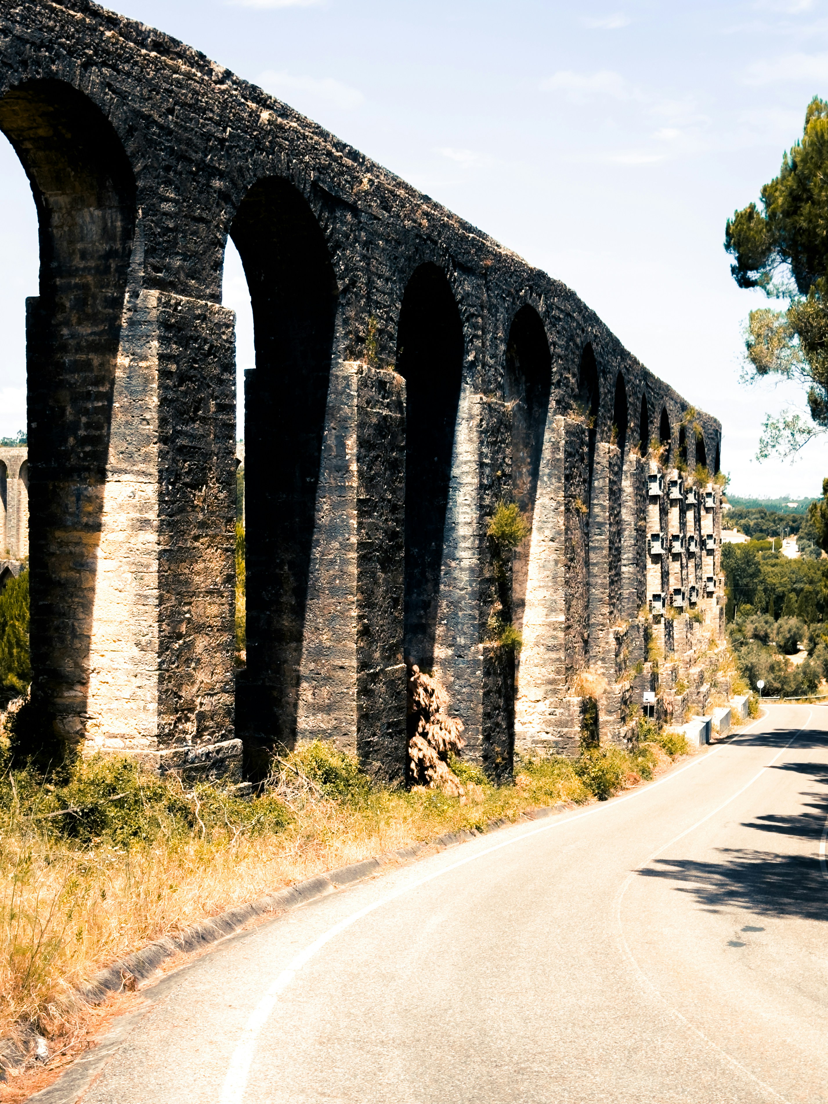 Roadside Archways: A Sunlit Viaduct Walk