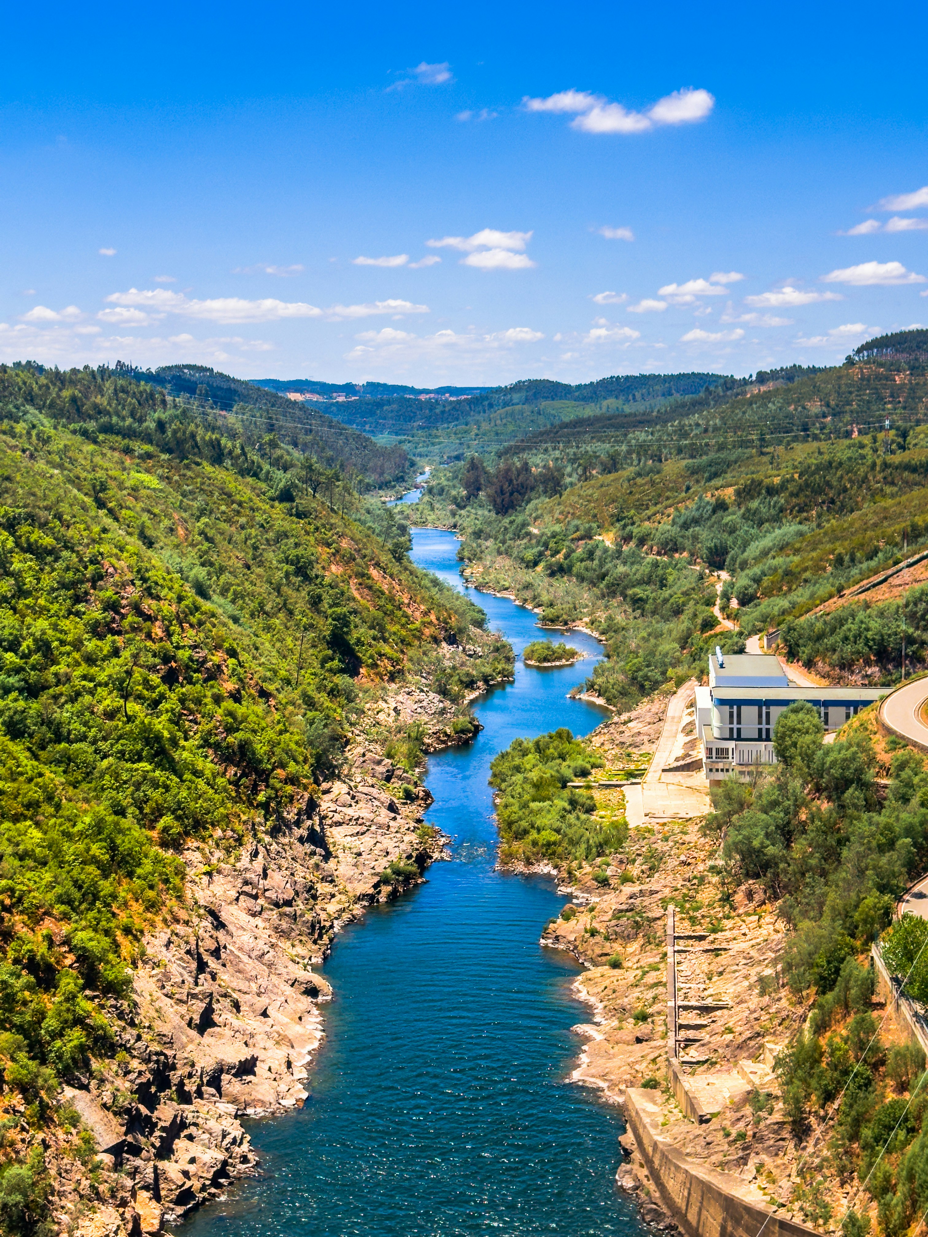 River Confluence through a Terraced Gorge