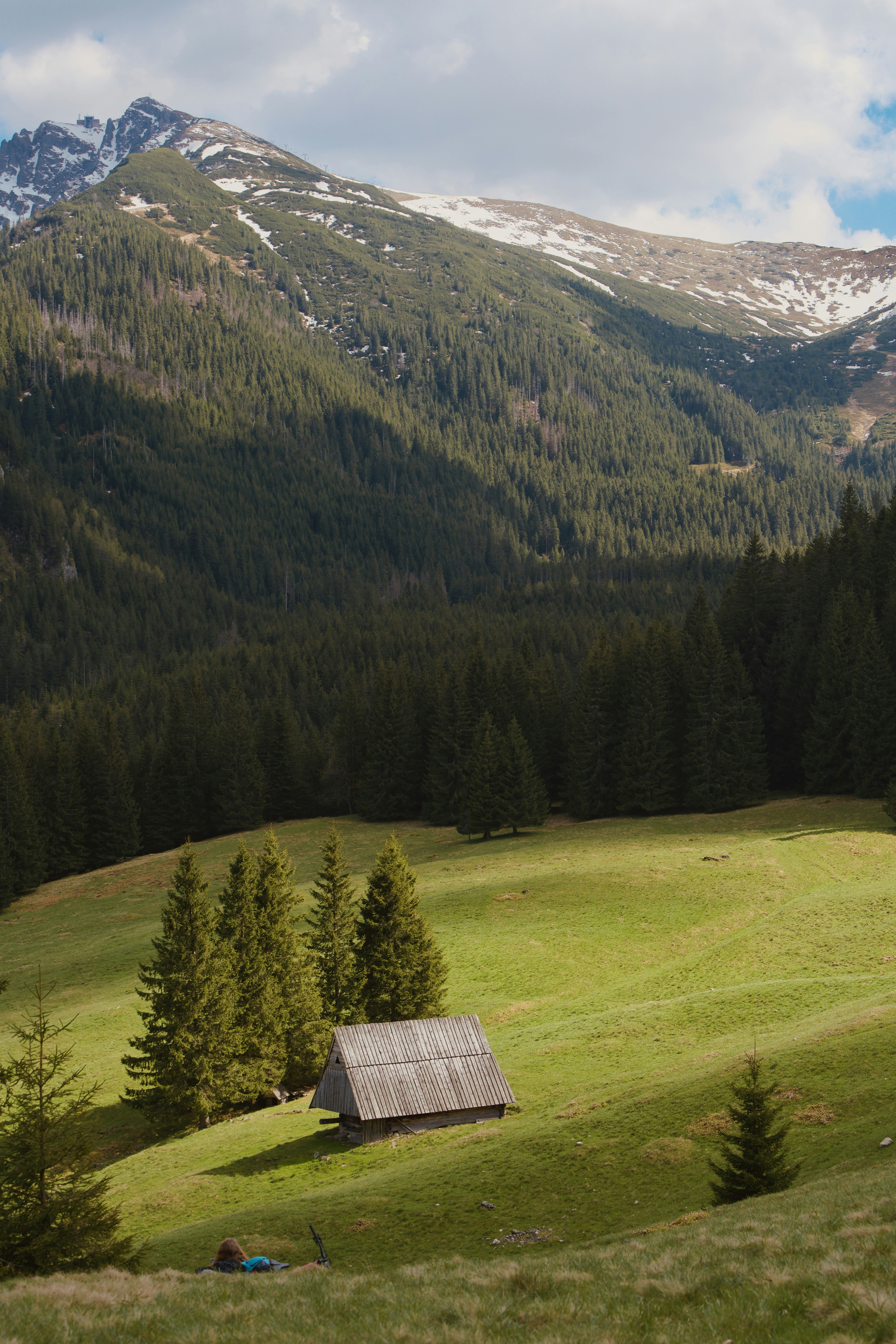 Solitary Chalet in a Rolling Alpine Meadow