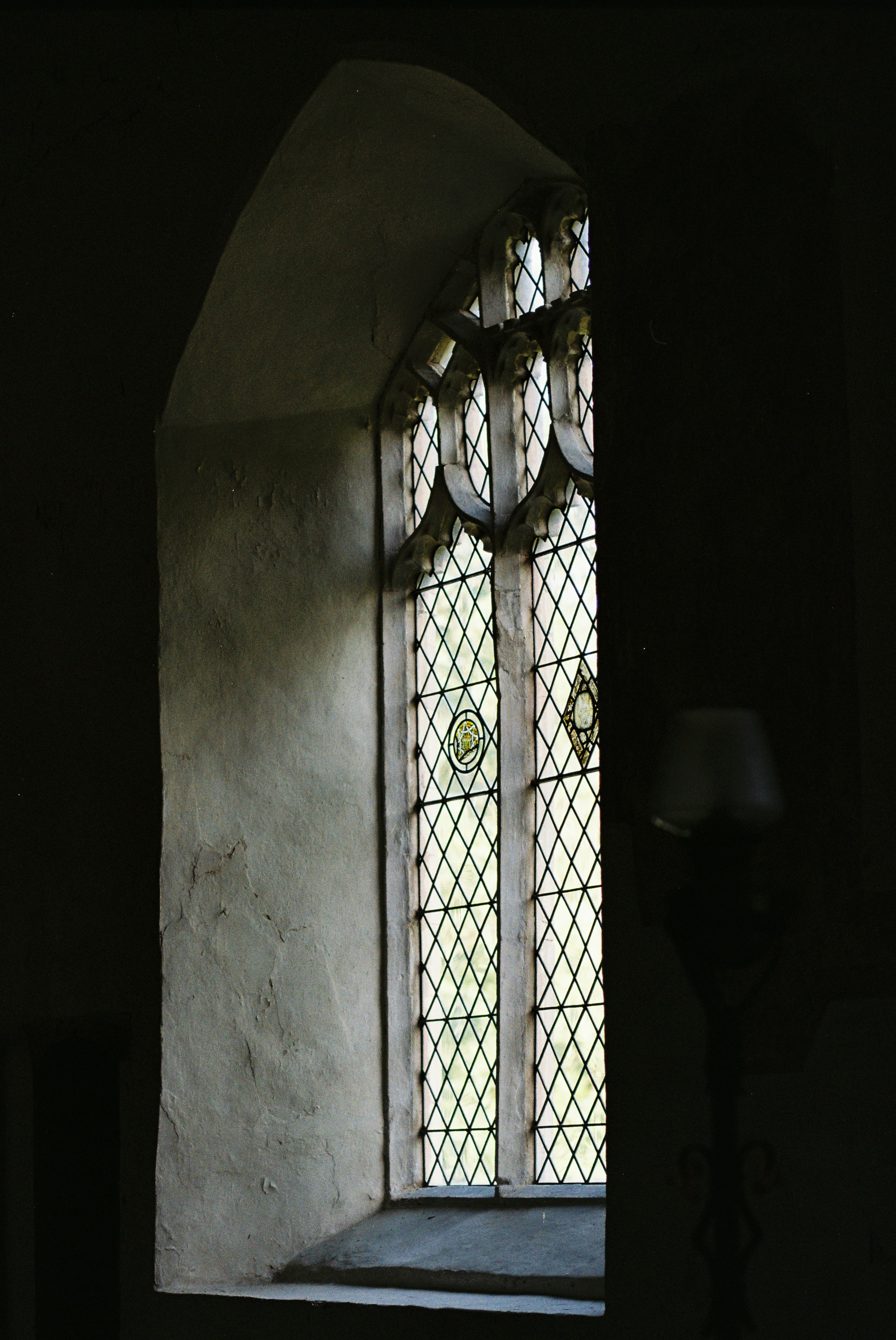 High-arched Window in Dim Interior