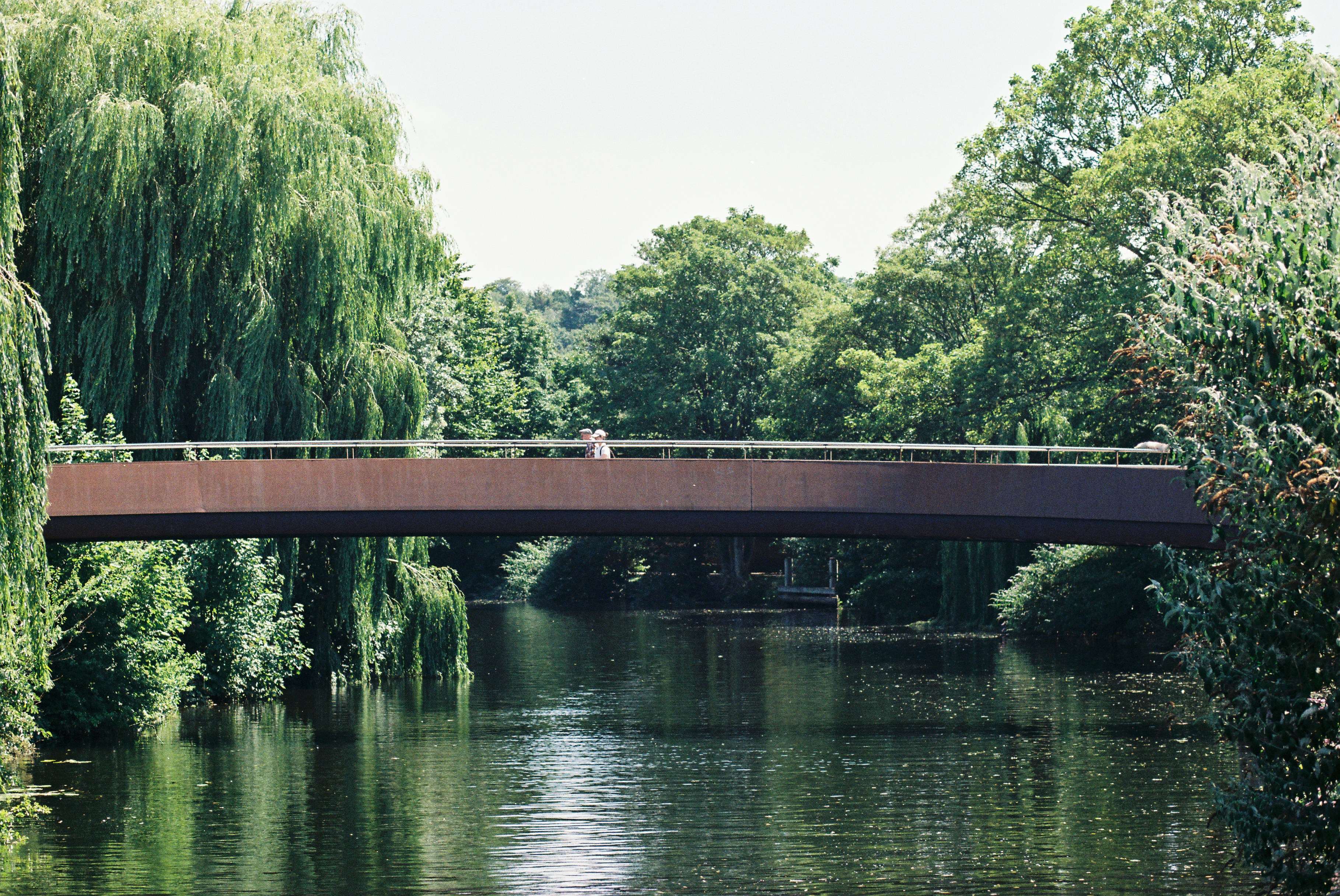 Bridge in Quiet Rivergreen: A Sunset Overlook