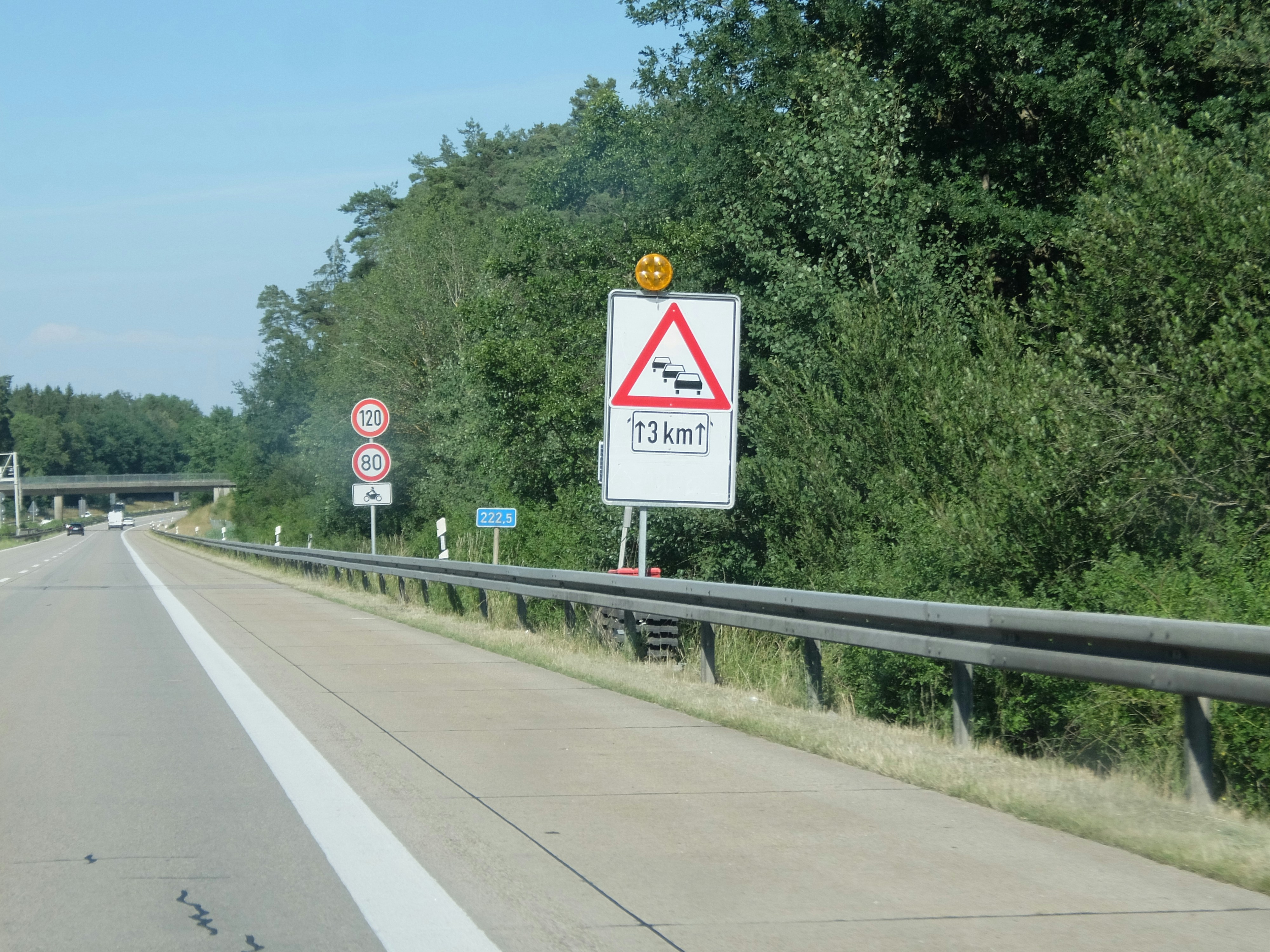 Roadside Warning: A Signpost Parade on an Open Highway