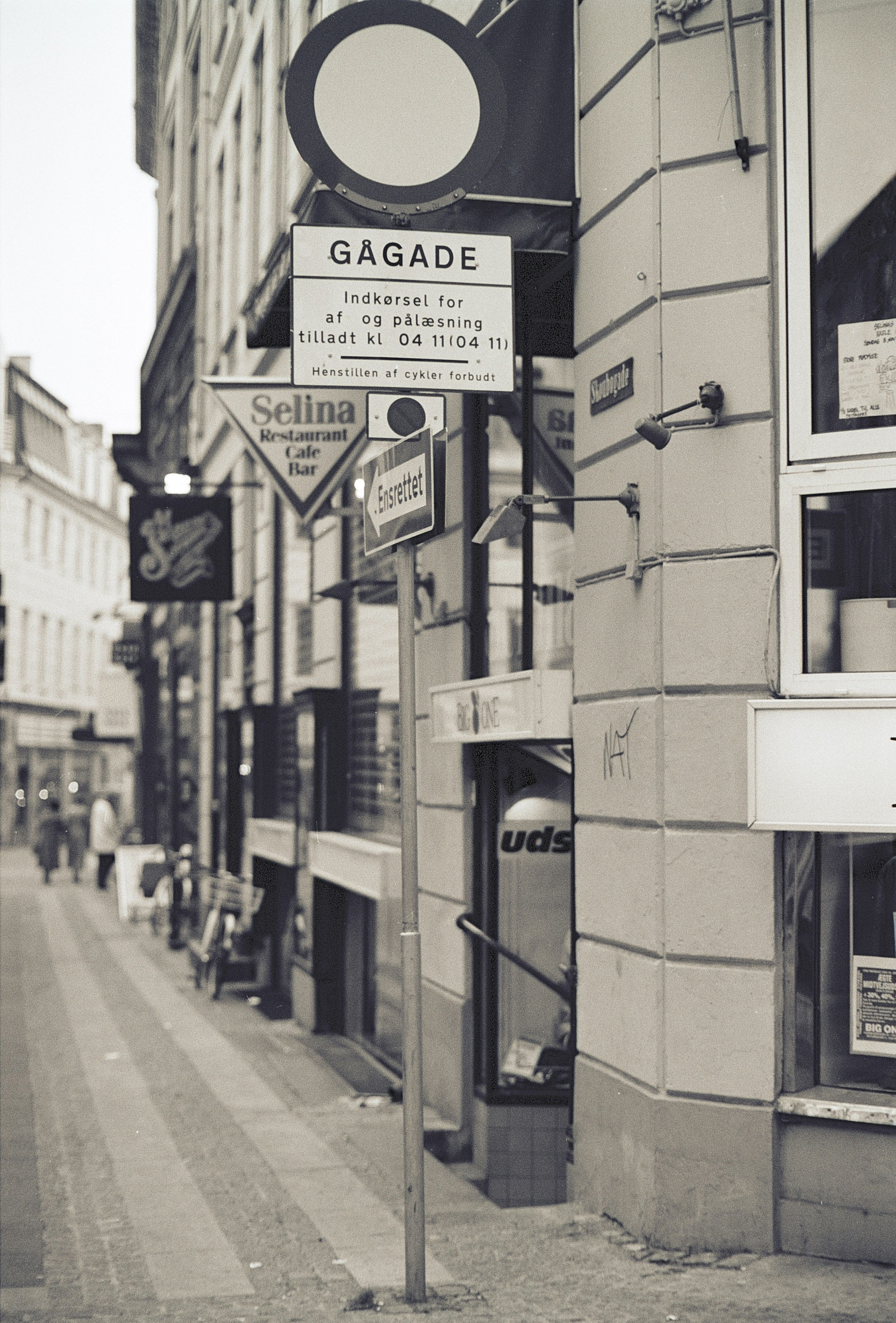 Gågade Signpost in a Quiet Nordic Street