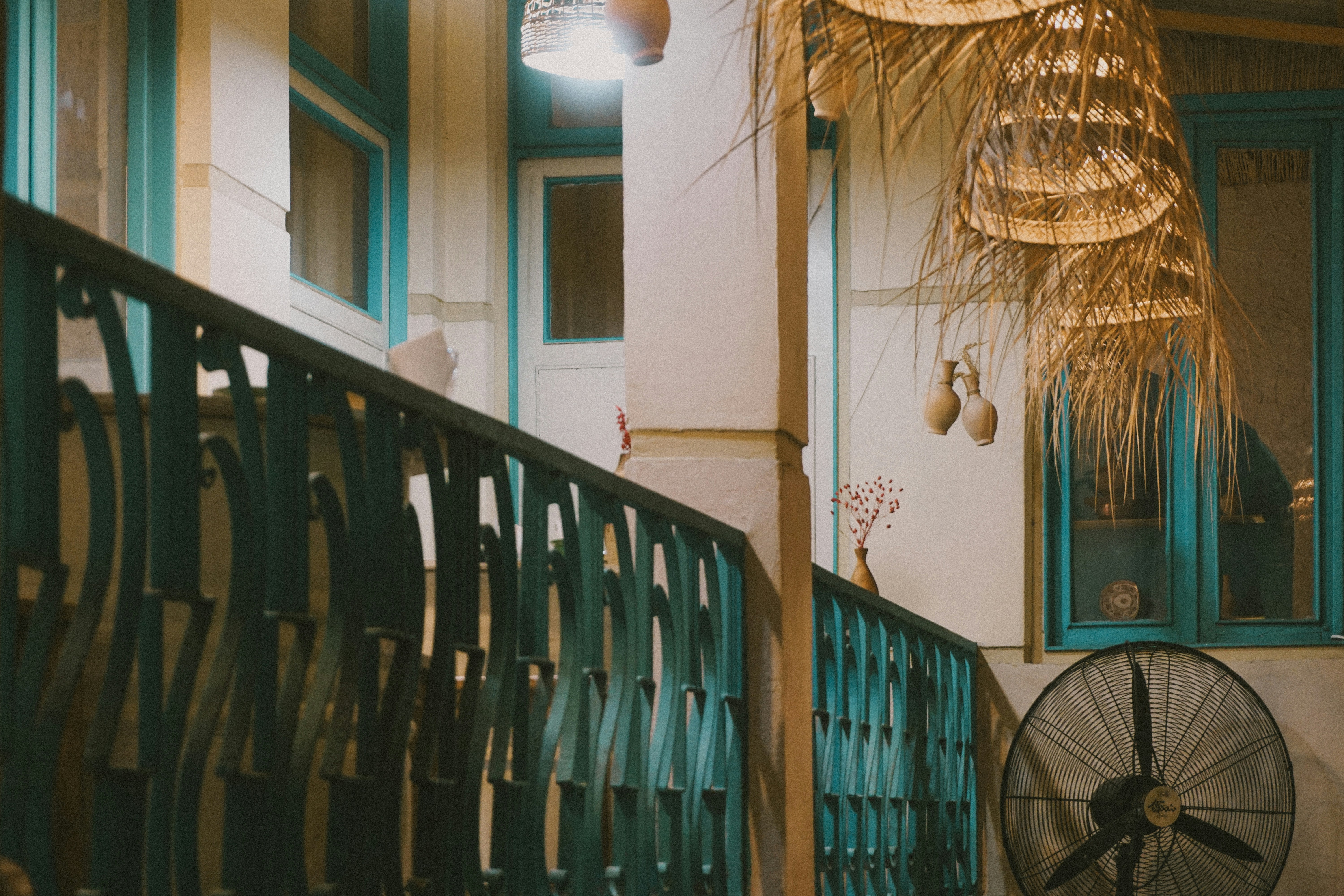 Evening Breeze on a Turquoise Balcony