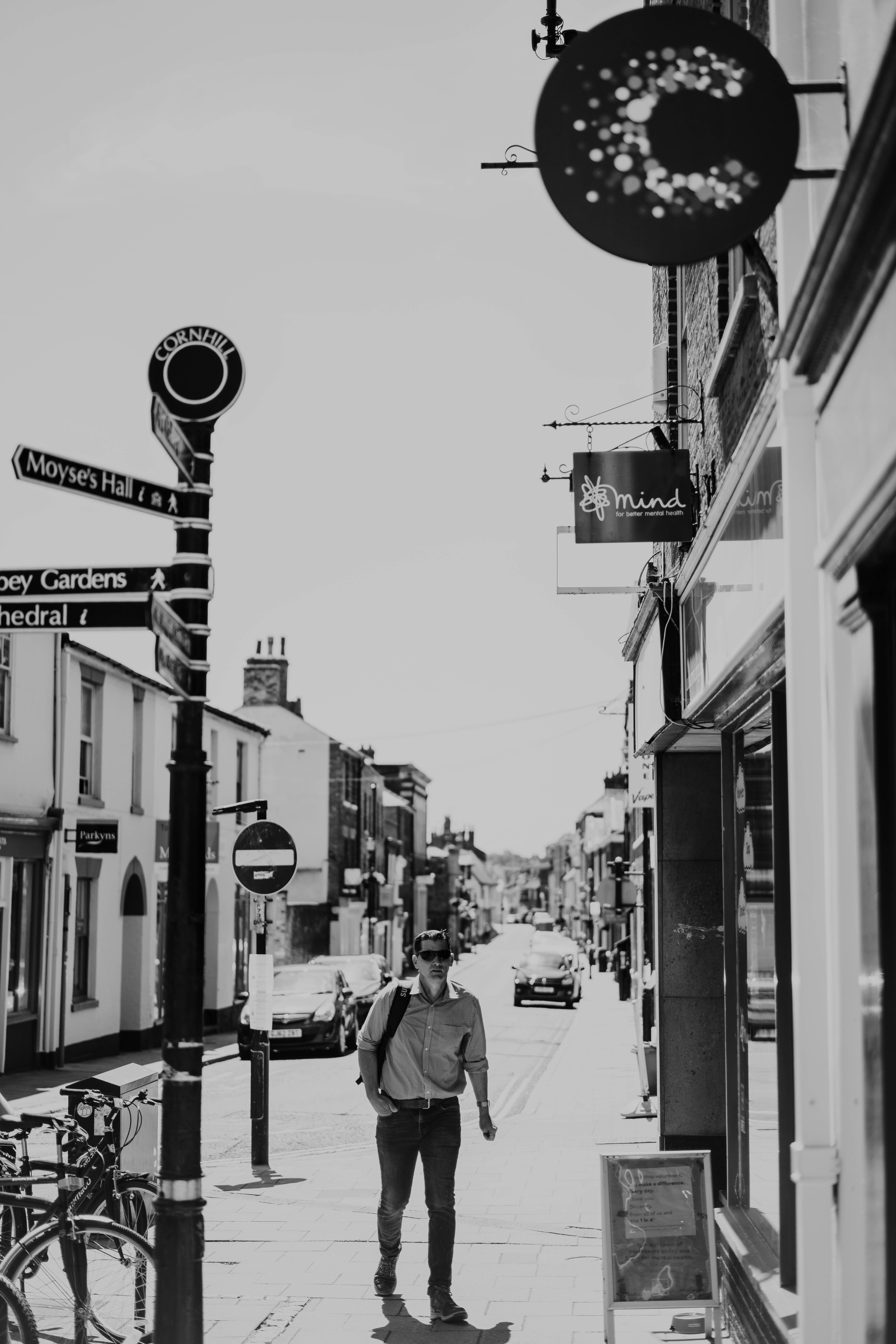 Midday Walk Down a Quiet Street