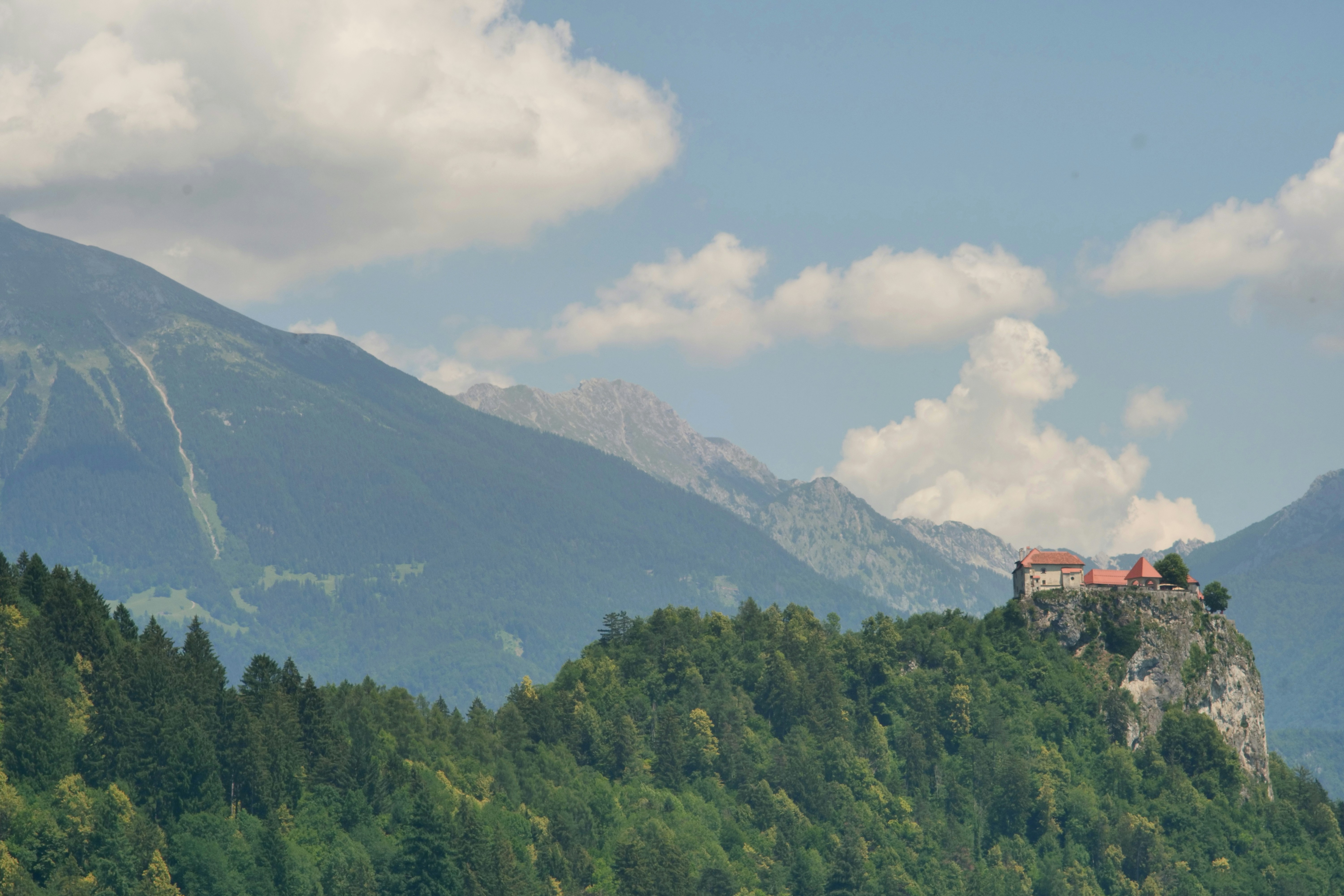 Castle on the Cliff: A Red-roofed Outpost Above the Forest