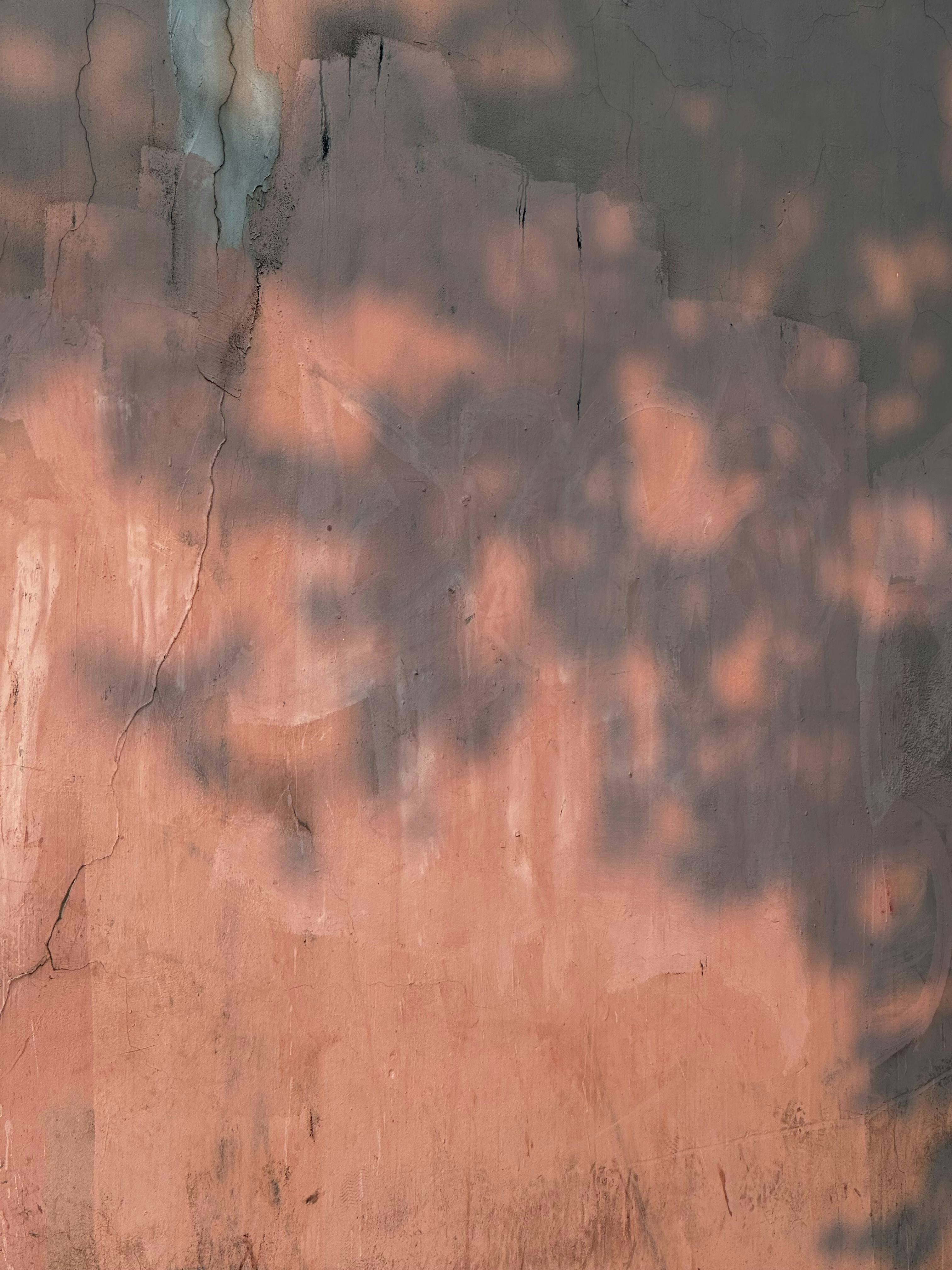 Sunlit Terracotta Wall with Dappled Shadow Patterns