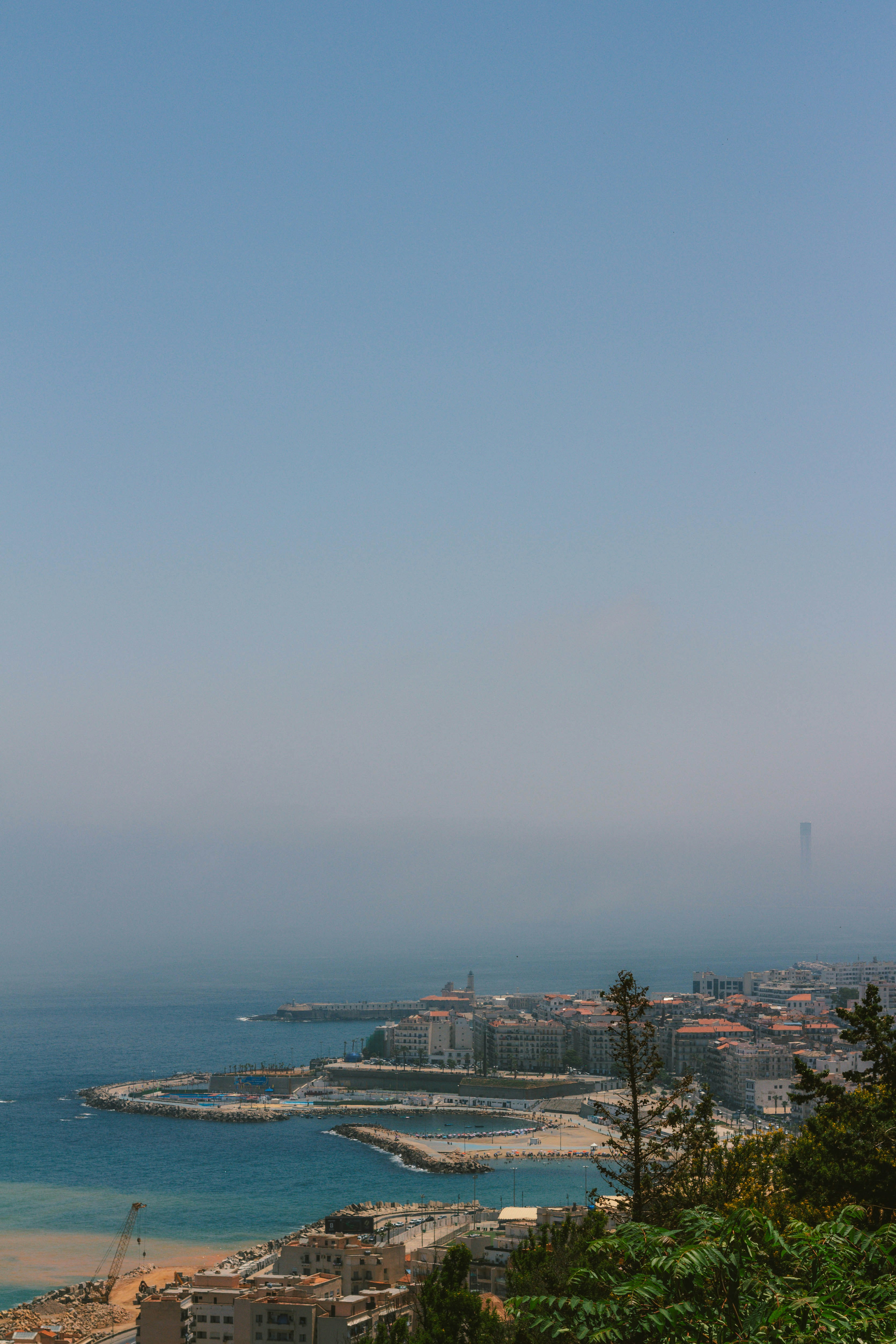 Coastal Panorama Beneath a Calm Haze