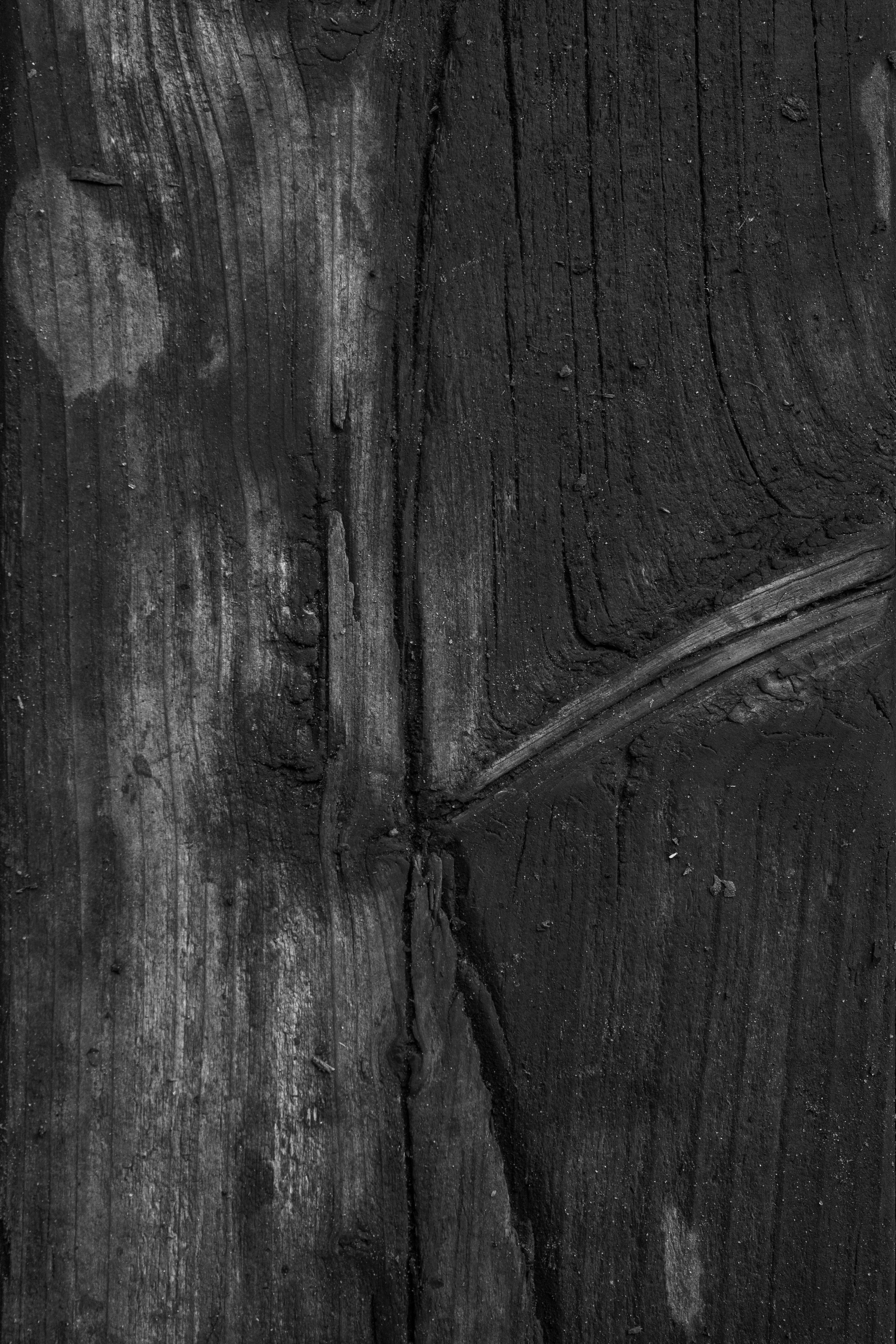 Grain and Grain: A Close-Up of Weathered Wood in Monochrome