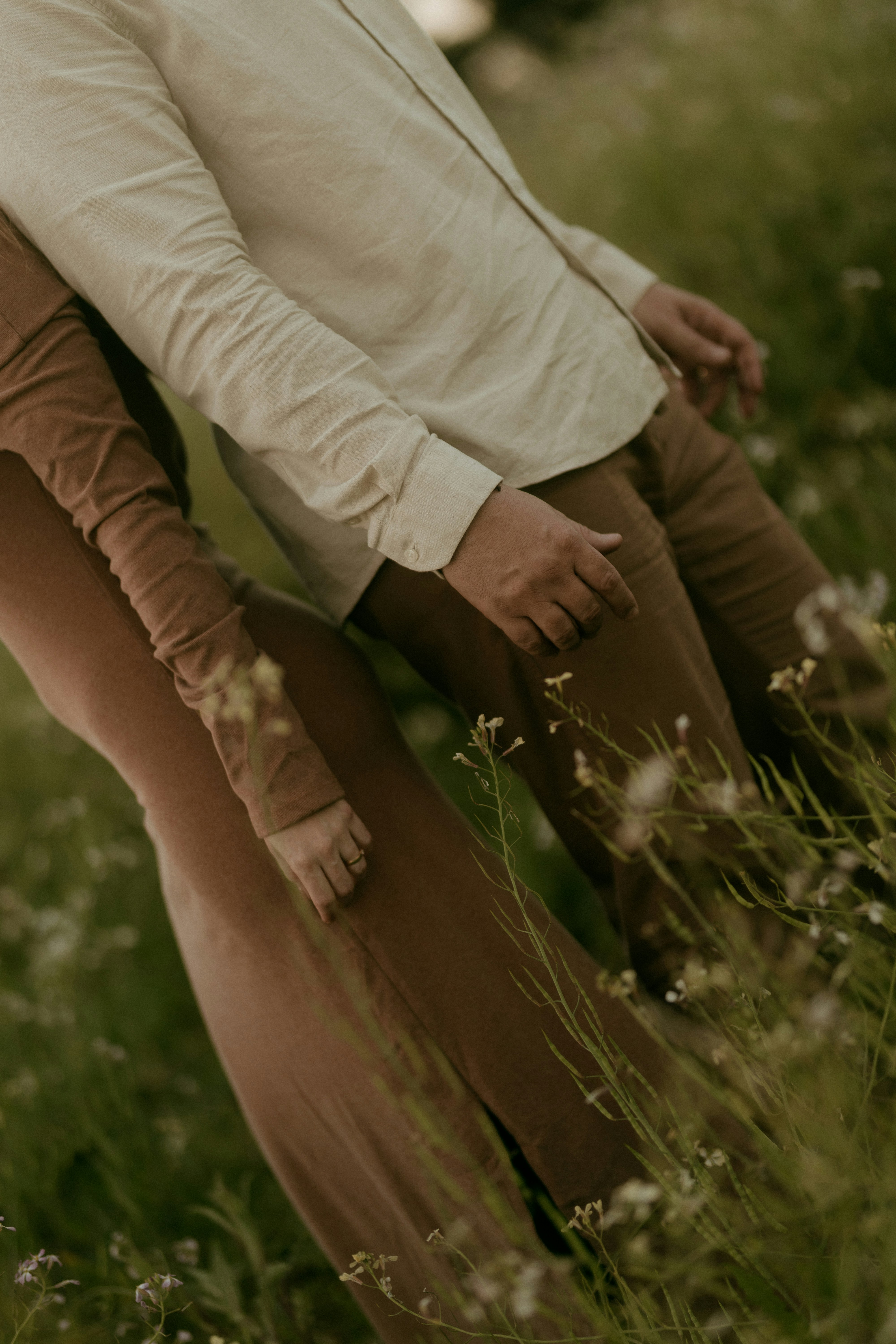 Close-knit Fieldwalkers: A Quiet Moment among Tall Grass