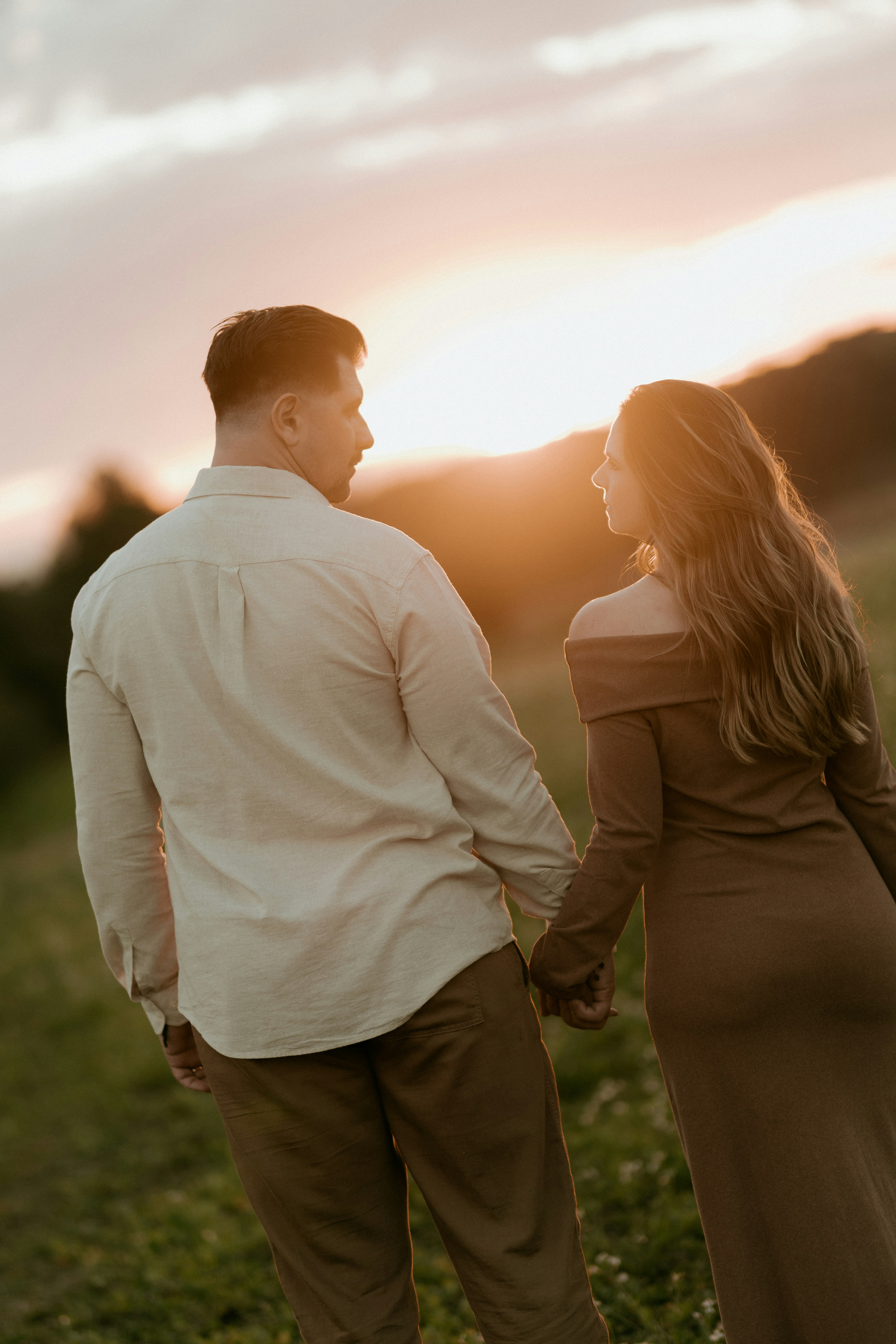 Holding Hands at Golden Hour