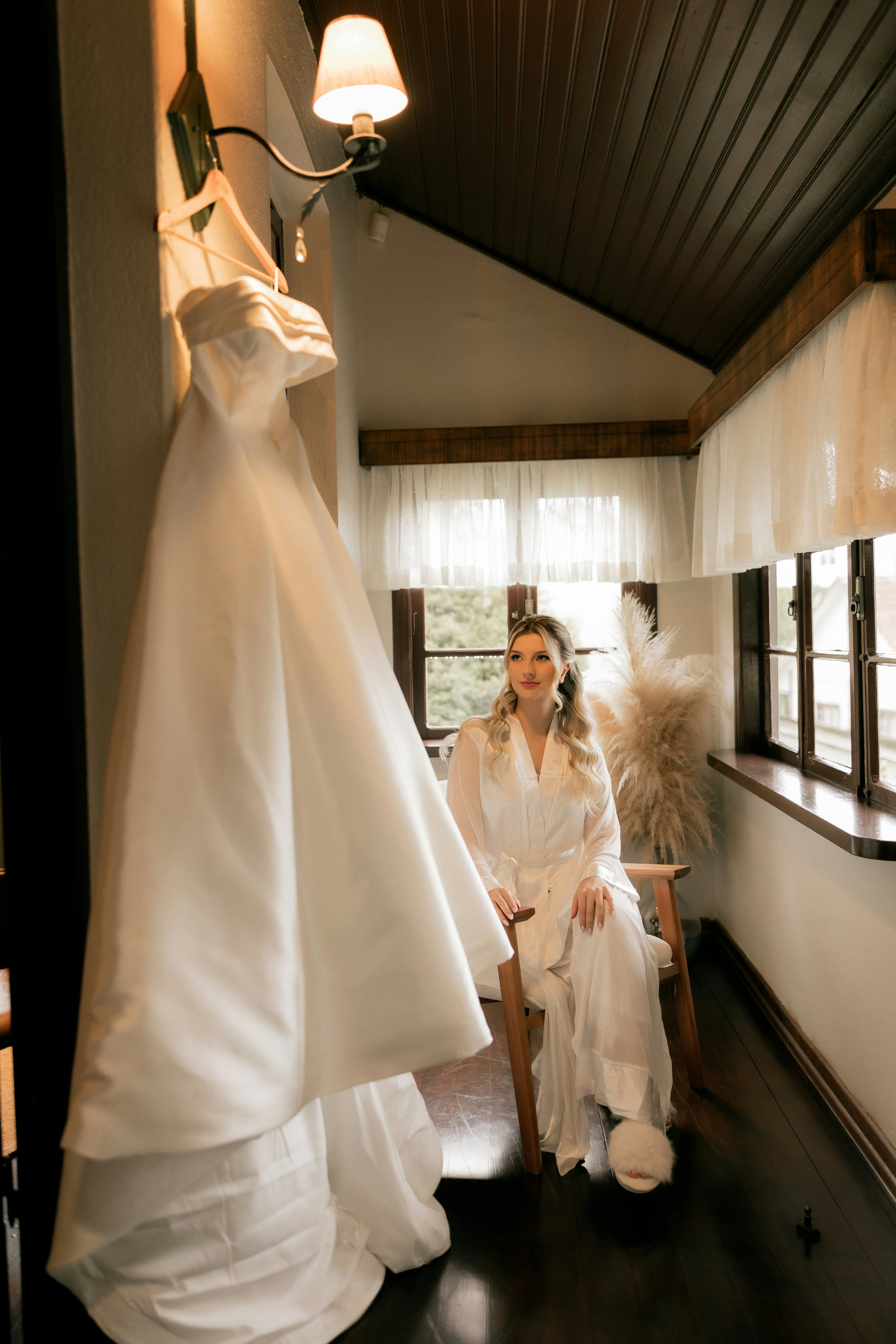 Bride in a Quiet Balcony Studio