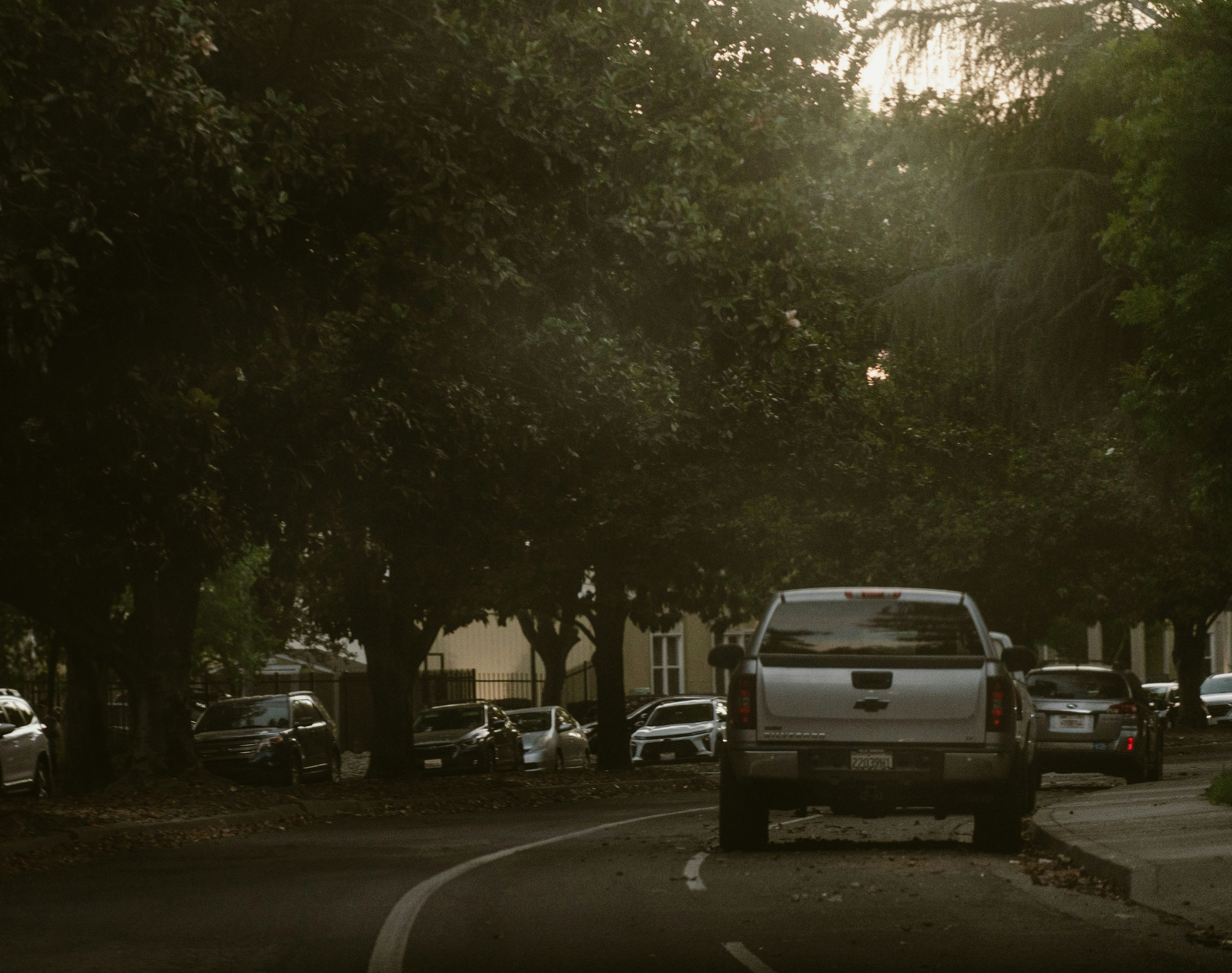 Brake Lights on a Quiet Campus Drive