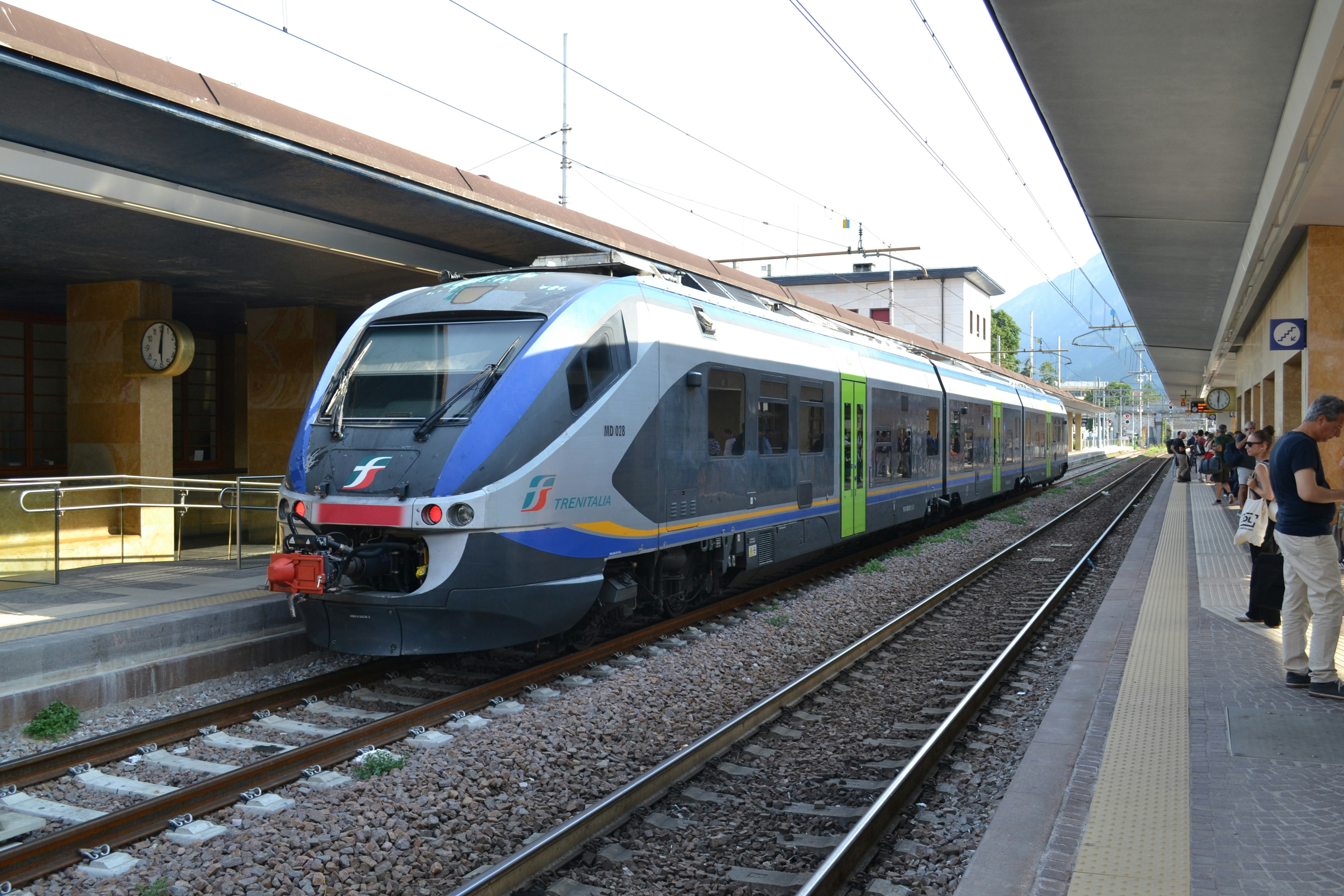 Aero-Blue Train at a Quiet Platform