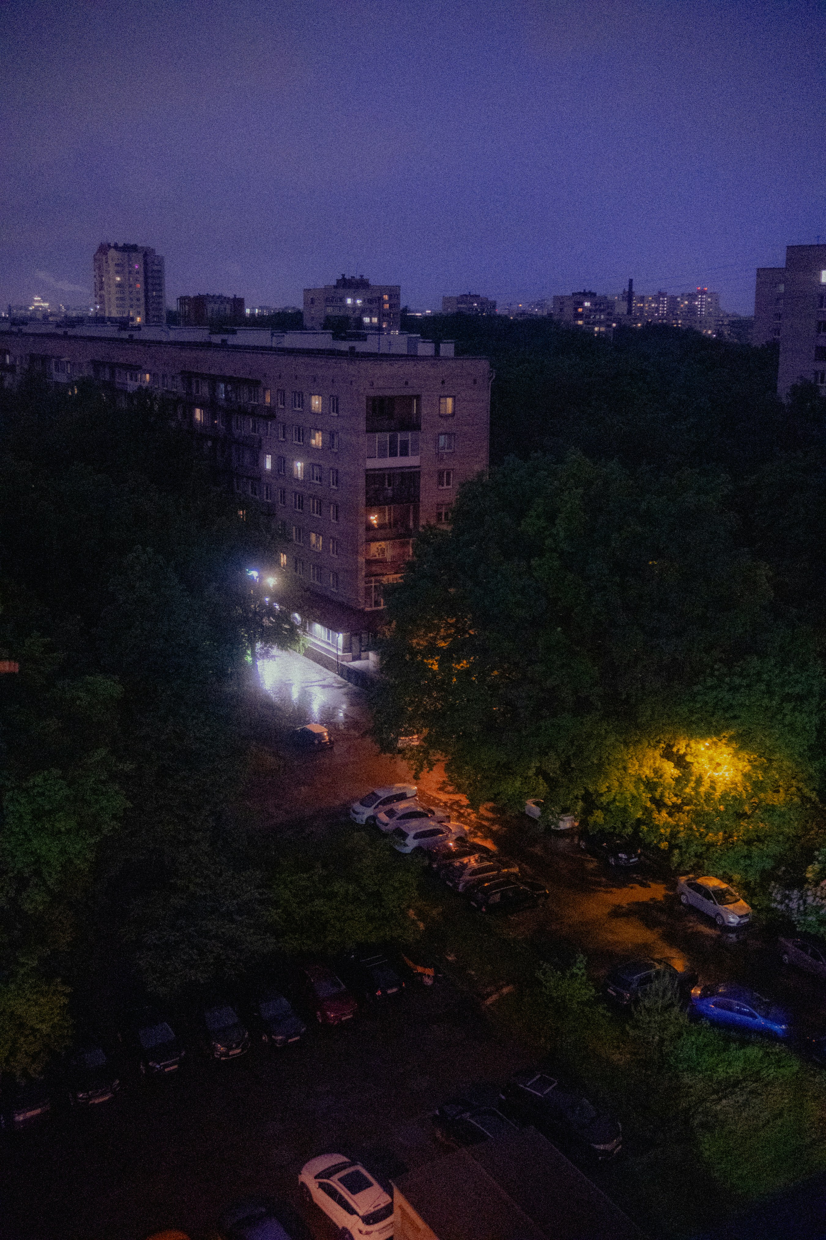 Midnight Blocks echo with amber streetlight glow