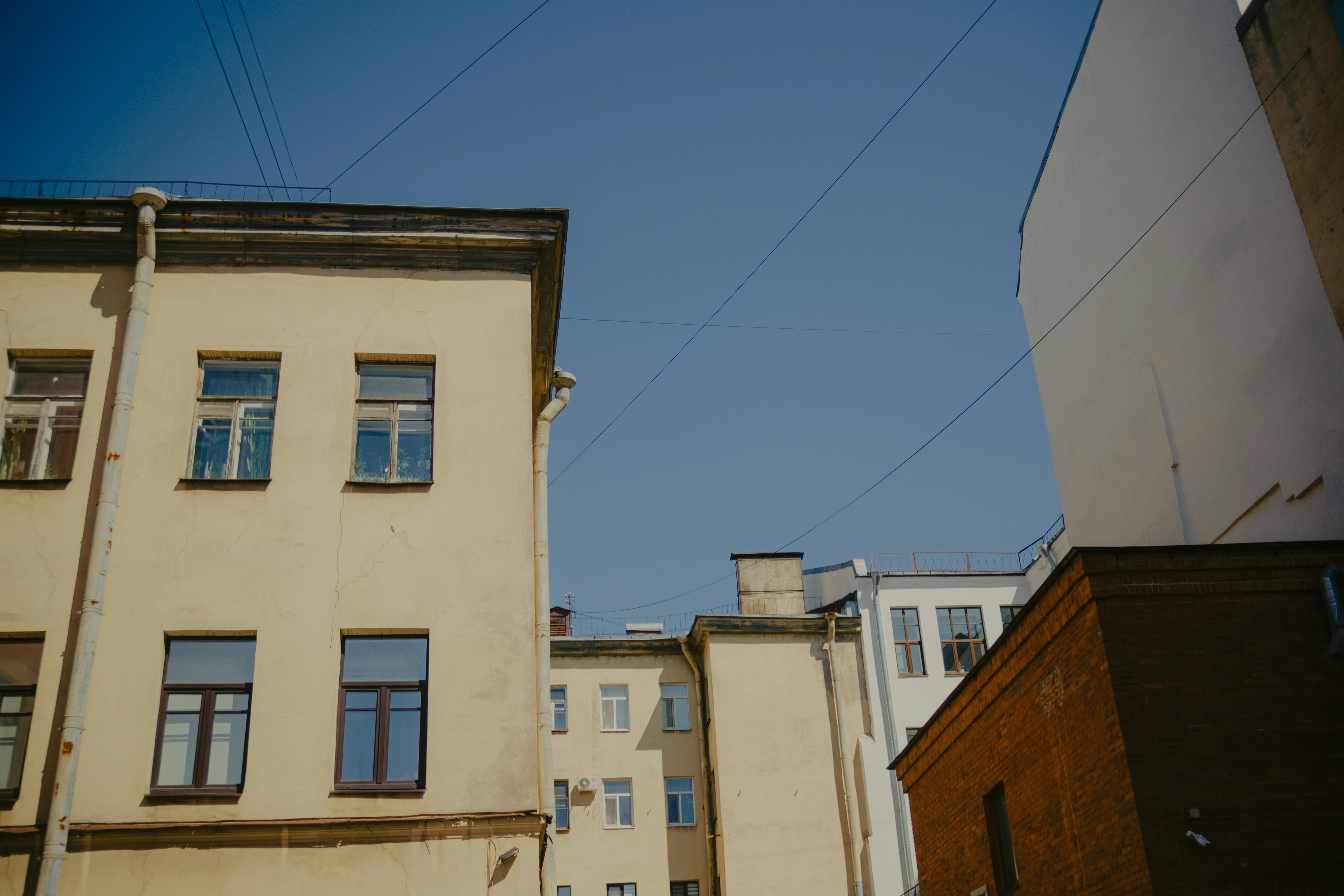Urban Facade Under Clear Sky