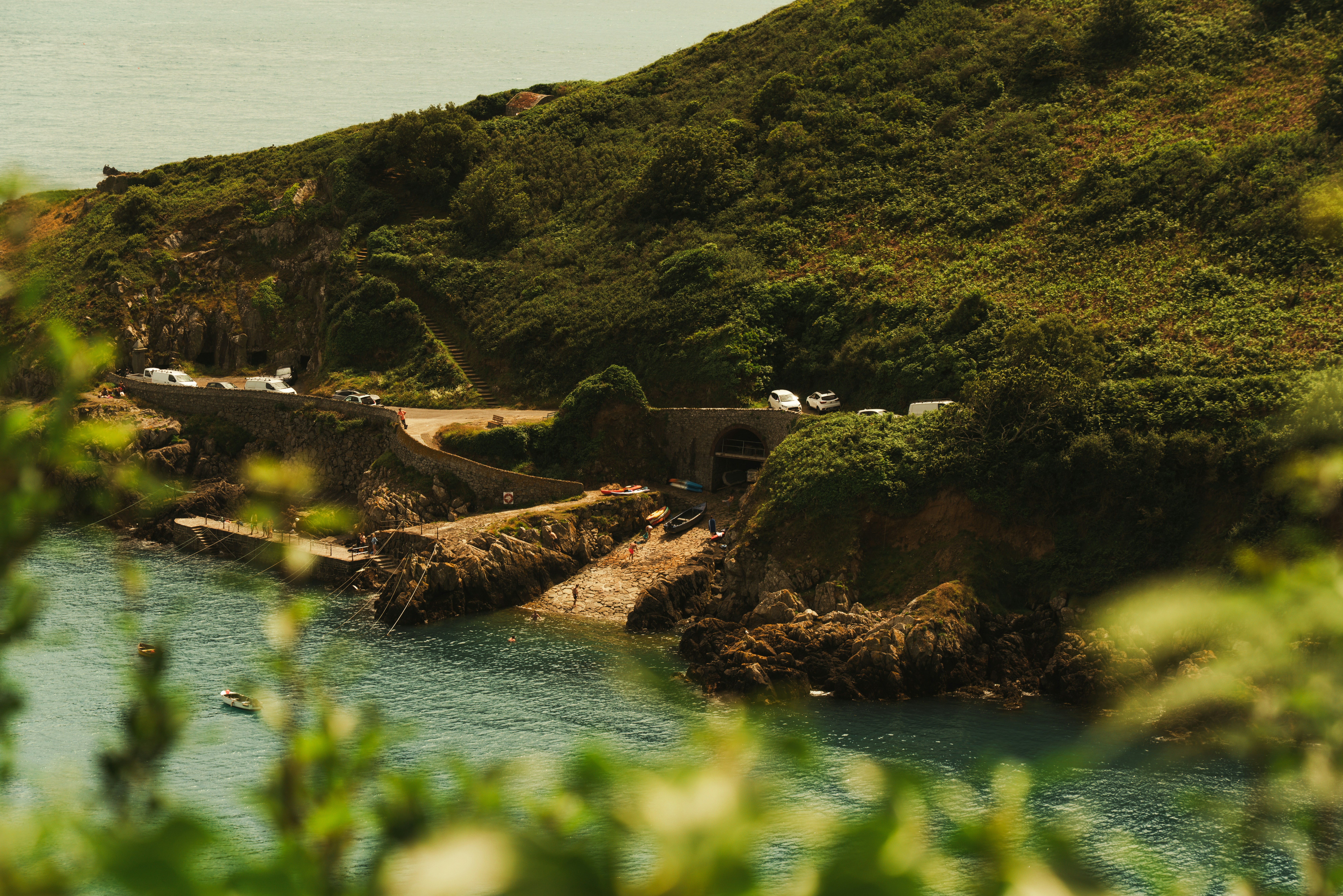 Hidden Cove Roadside at Sunset Edge