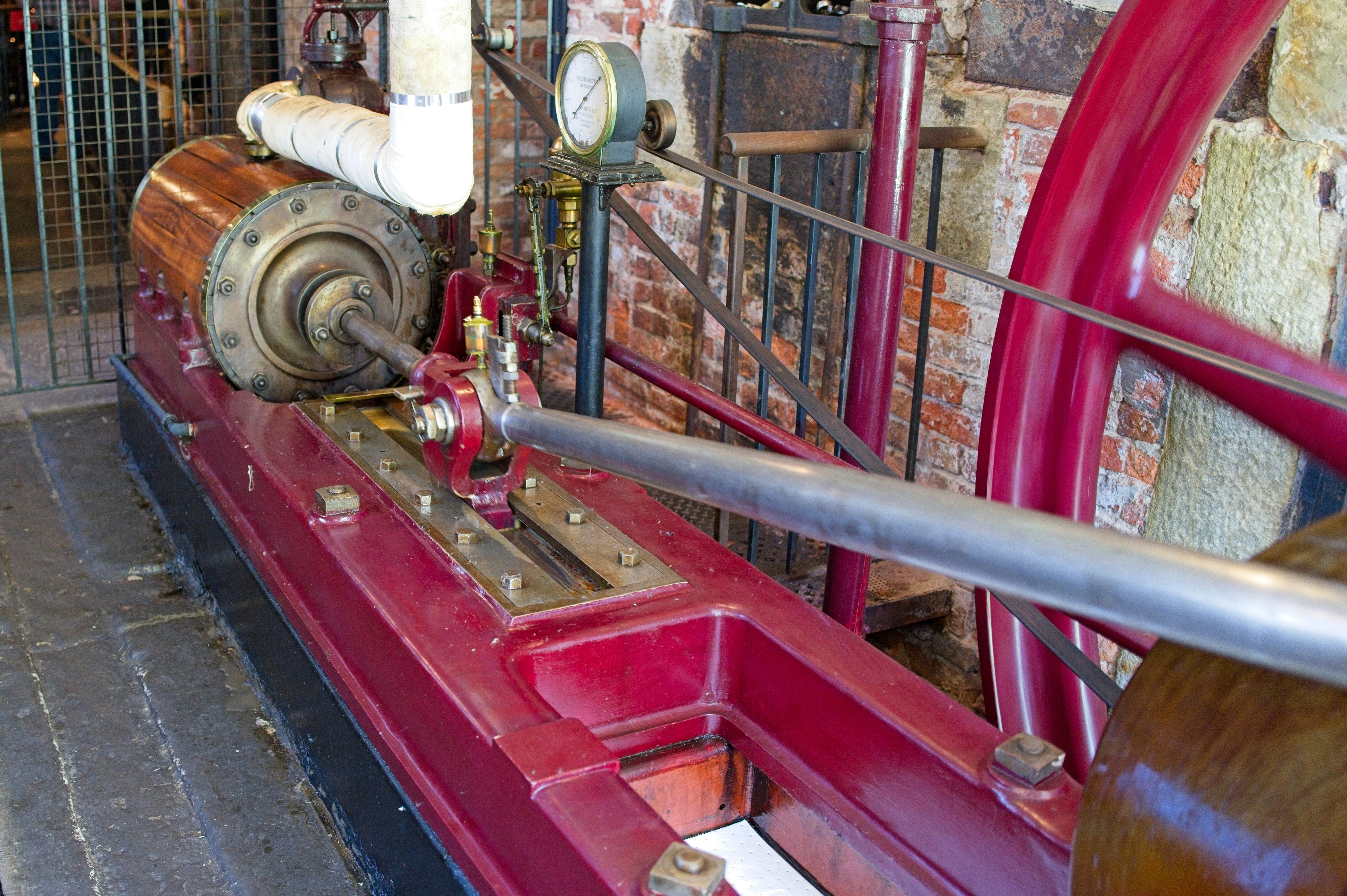 Steamwork in Motion: A Red Engine Meal of Gears and Pipes