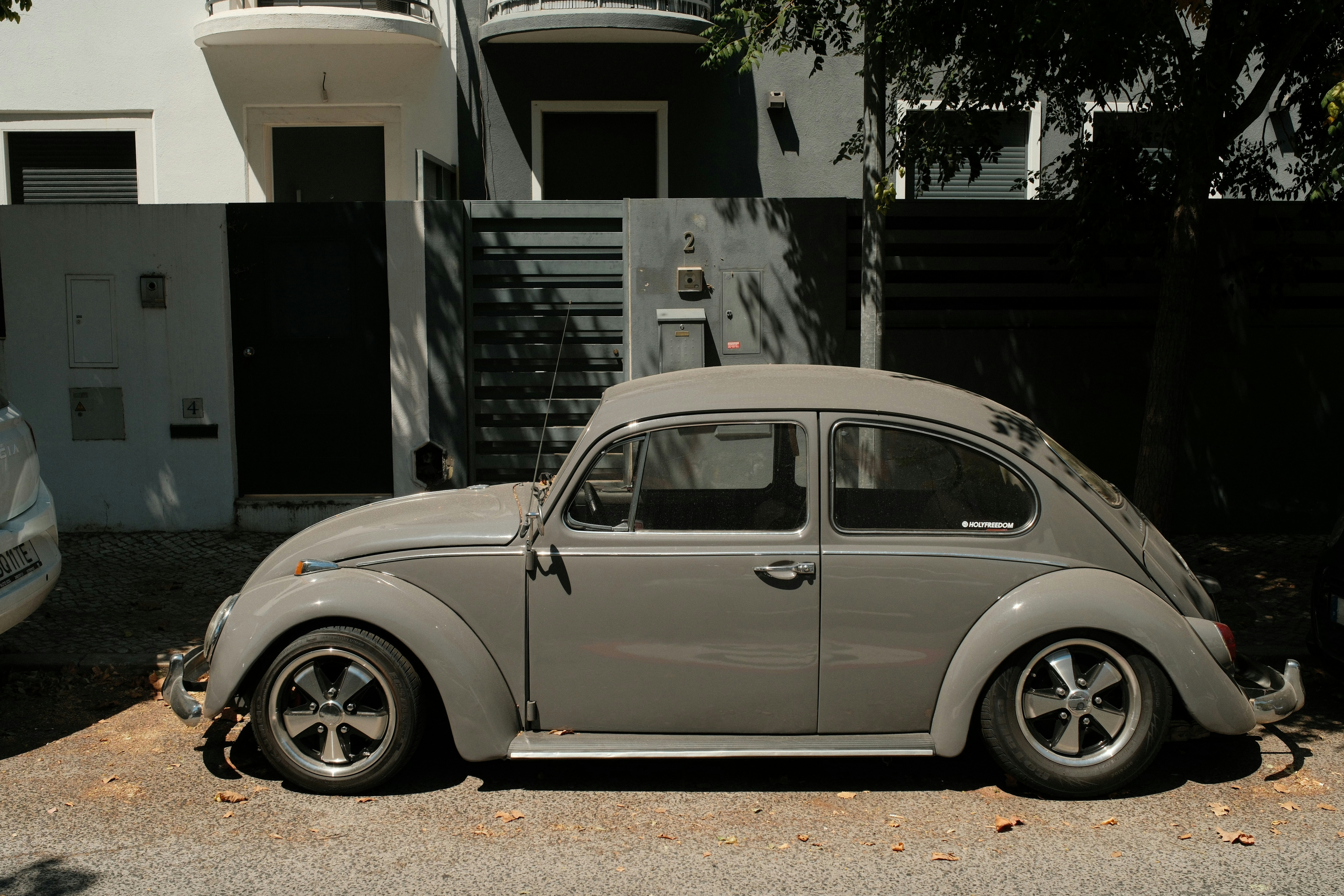 Mid-Century Volkswagen on a Quiet City Street
