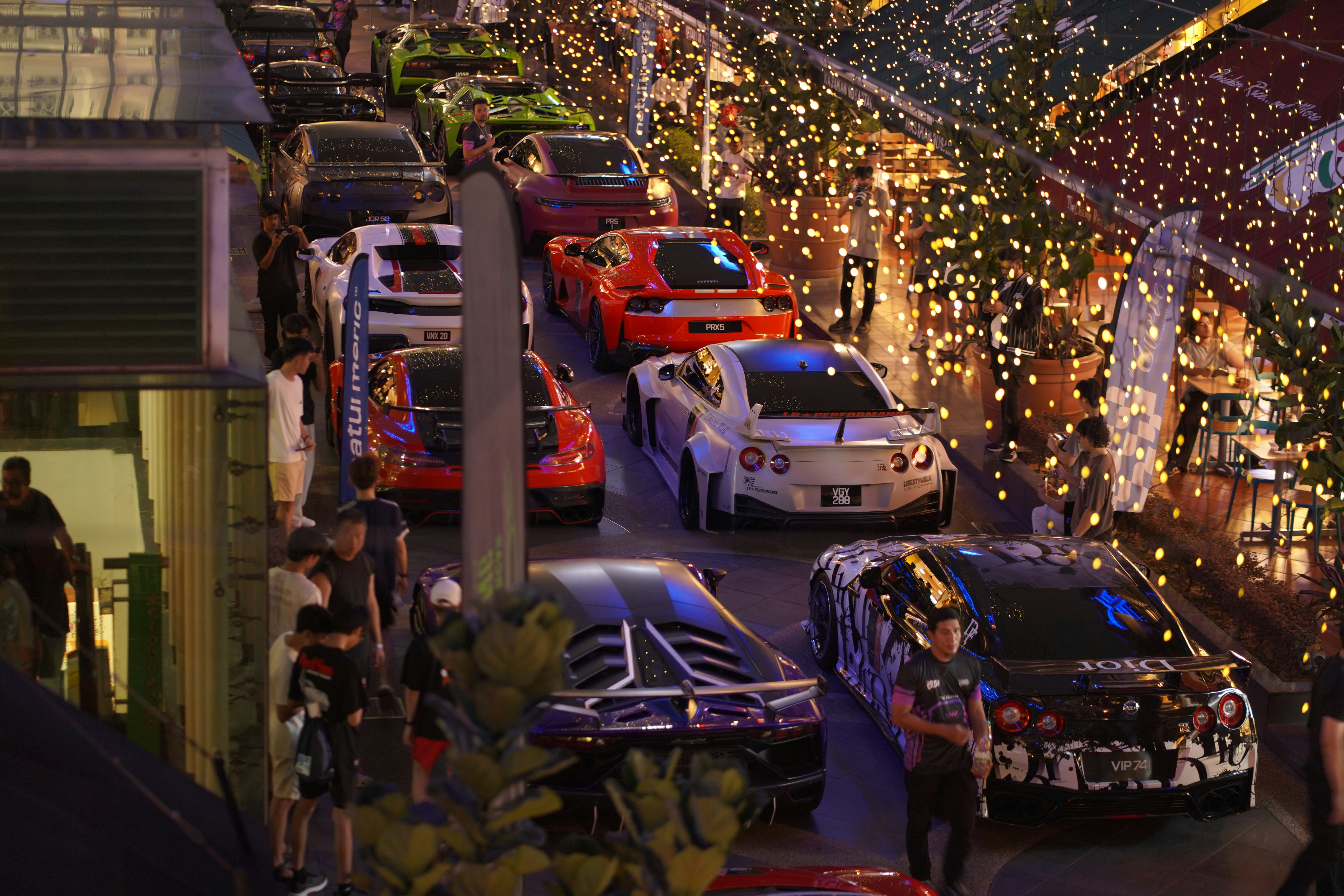 Rush of Chrome: Night Car Reveal Amid Confetti and Neon Lights