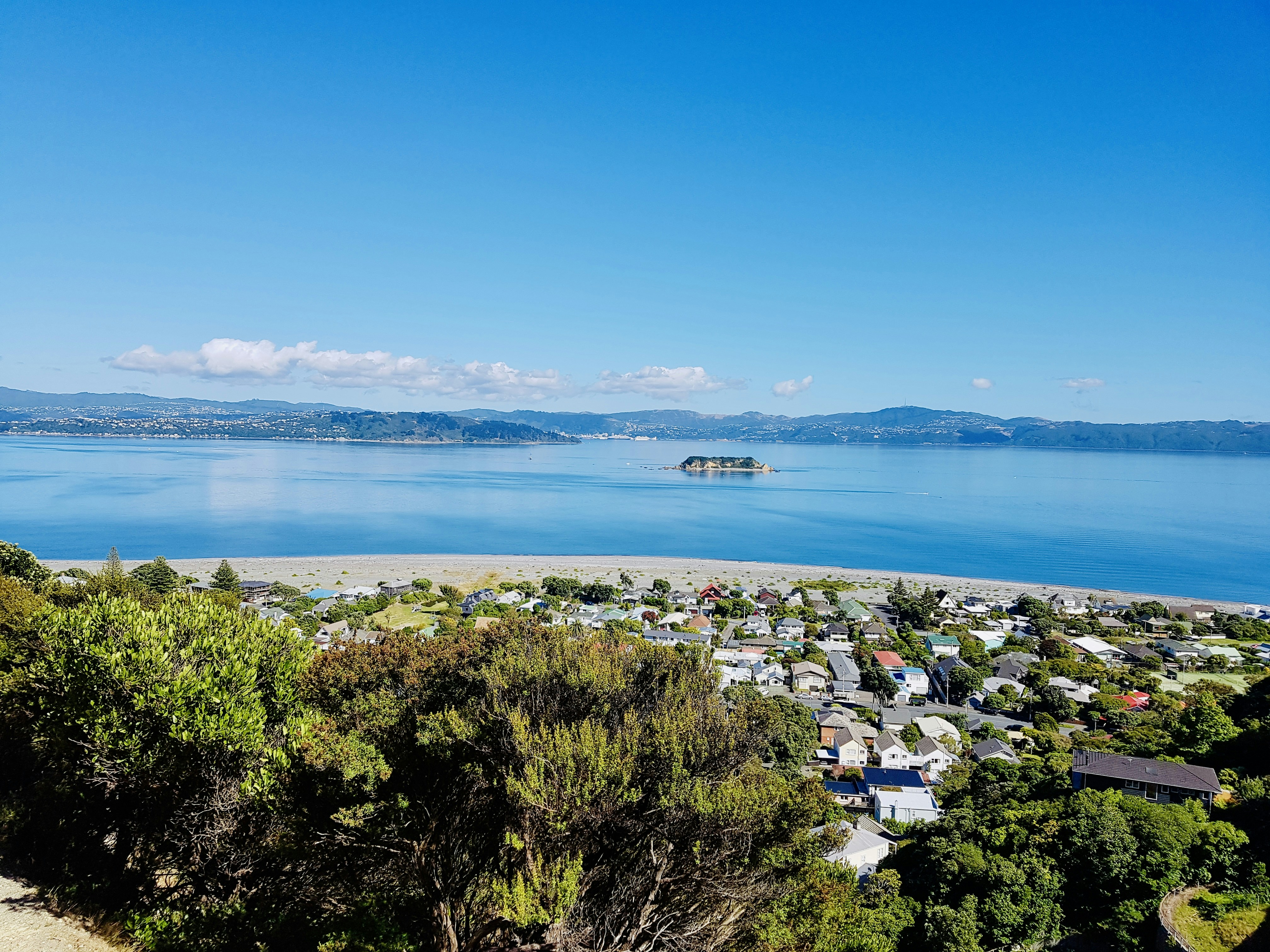 Horizon over a Quiet Coastal Town