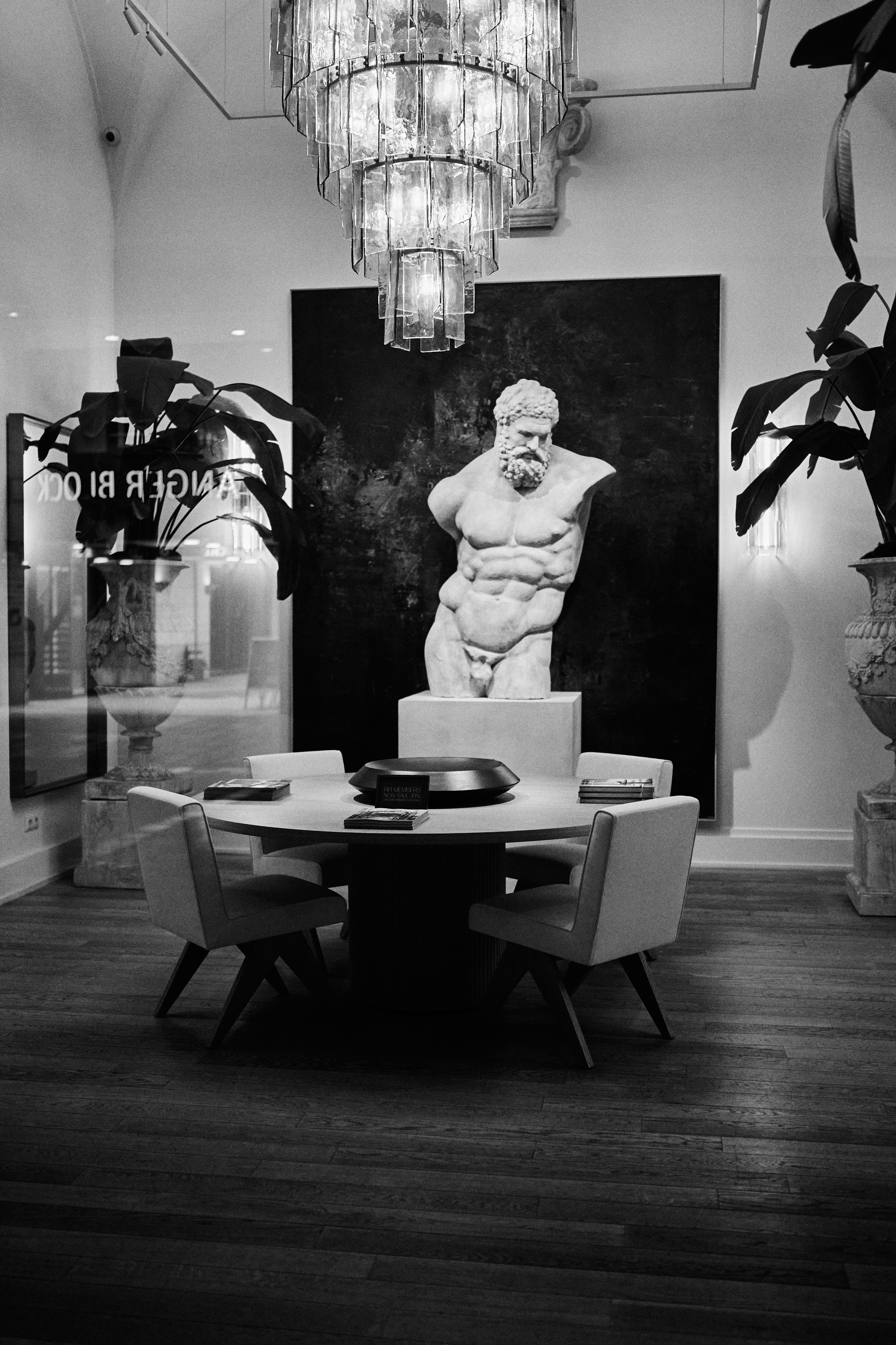 Classical Silhouette in a Modern Lobby