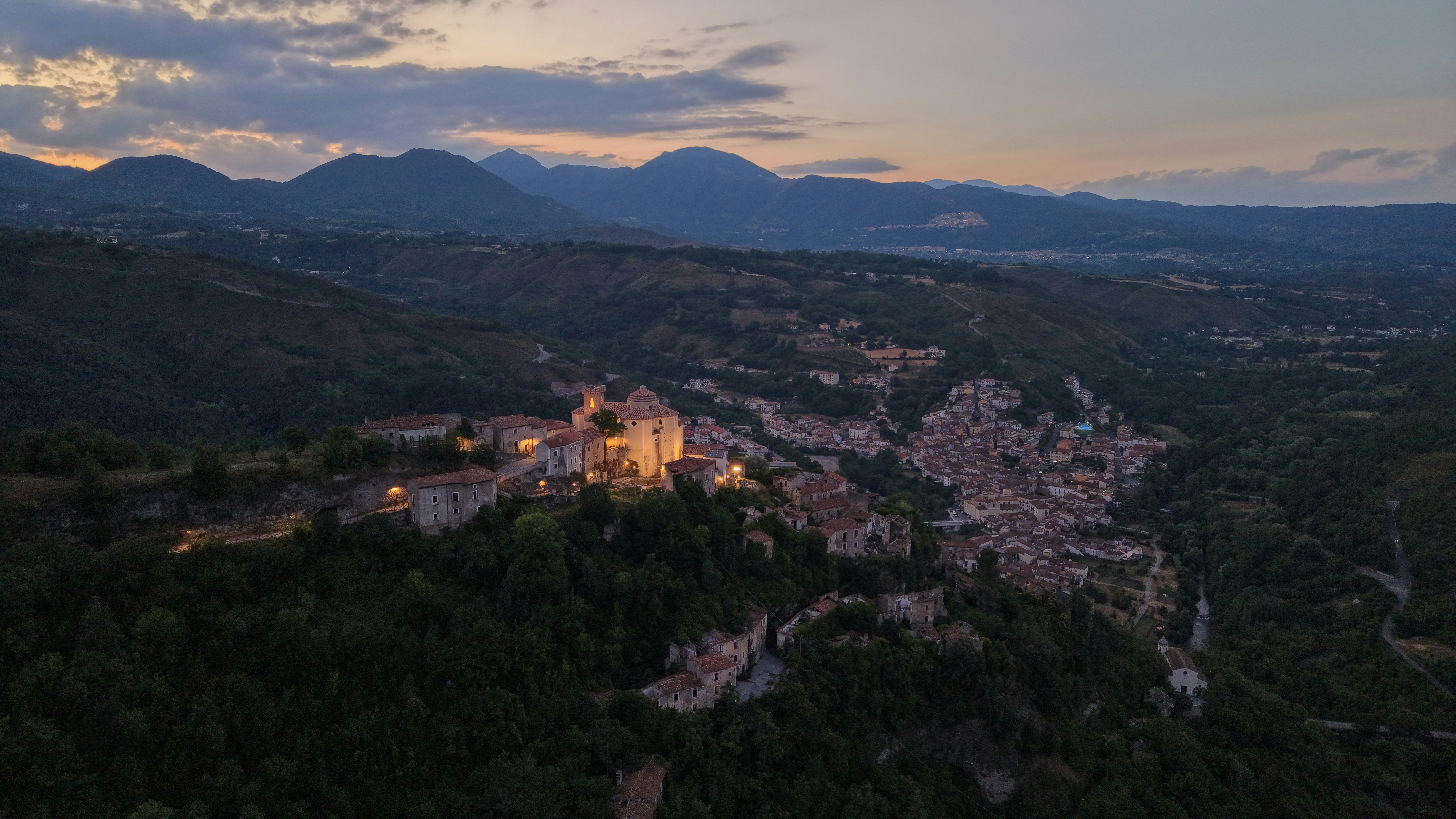 Twilight Citadel Above the Valley