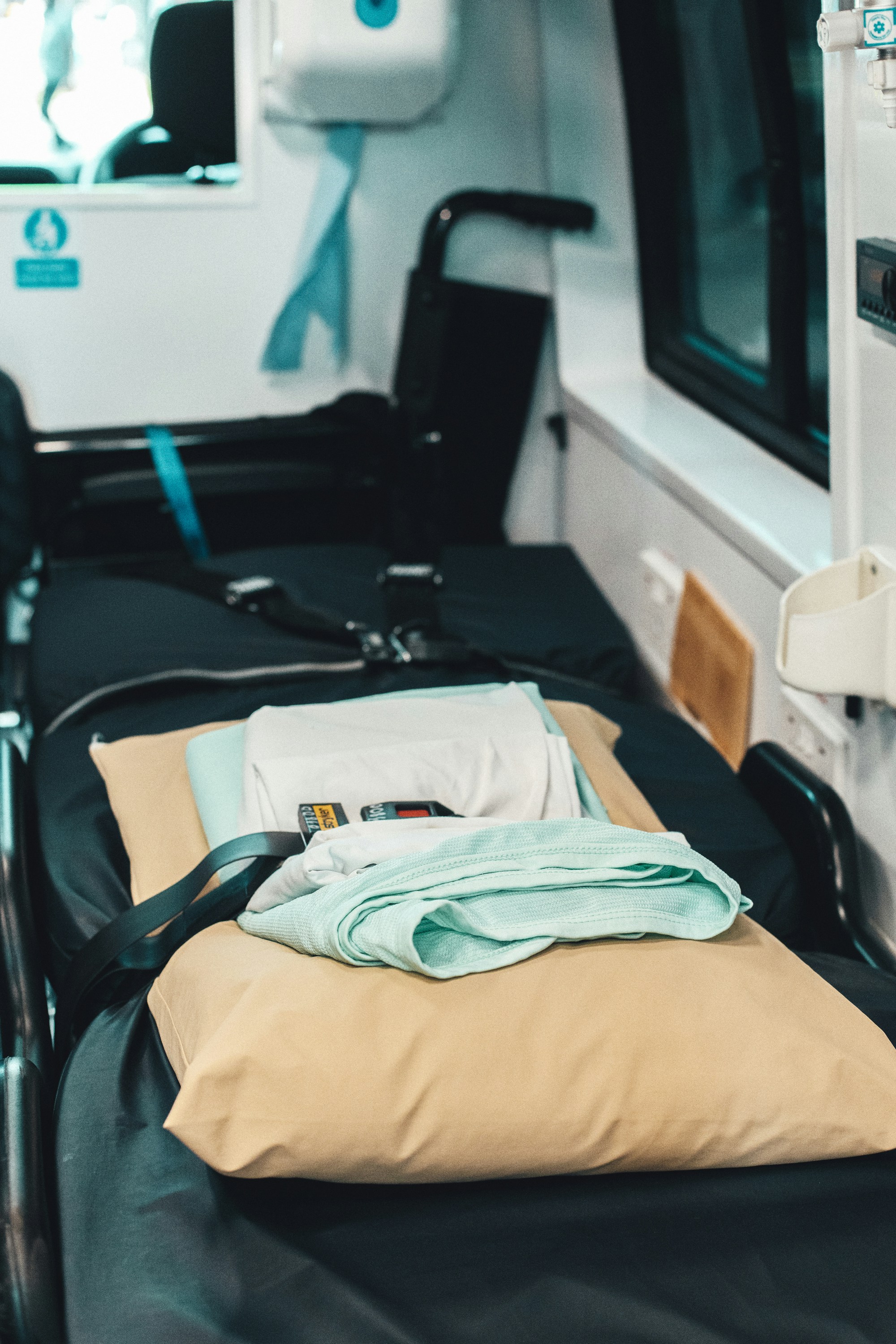Medical Prep: Stacked Essentials Await on a Gurney