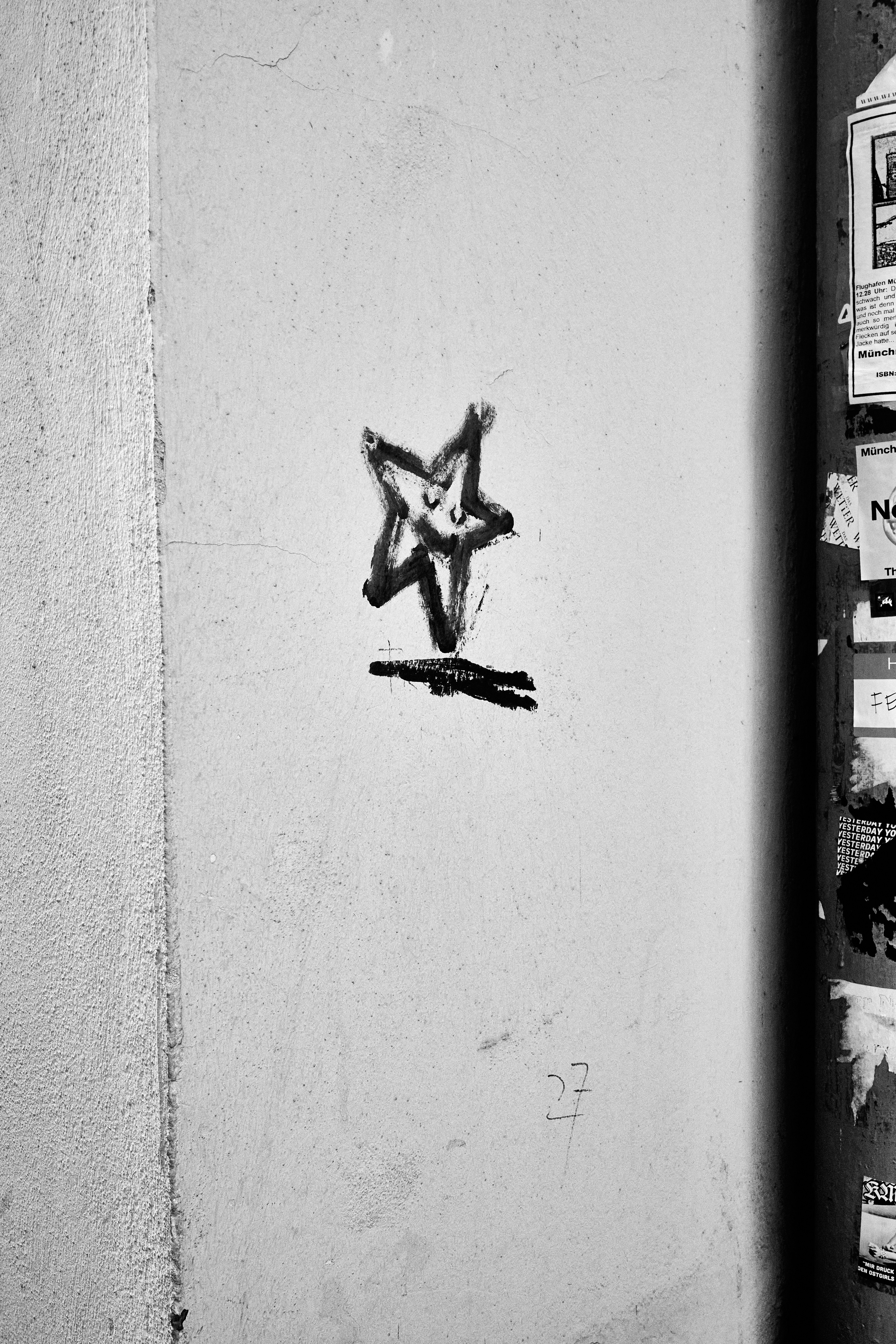 Graffiti Star on a Rough Concrete Wall