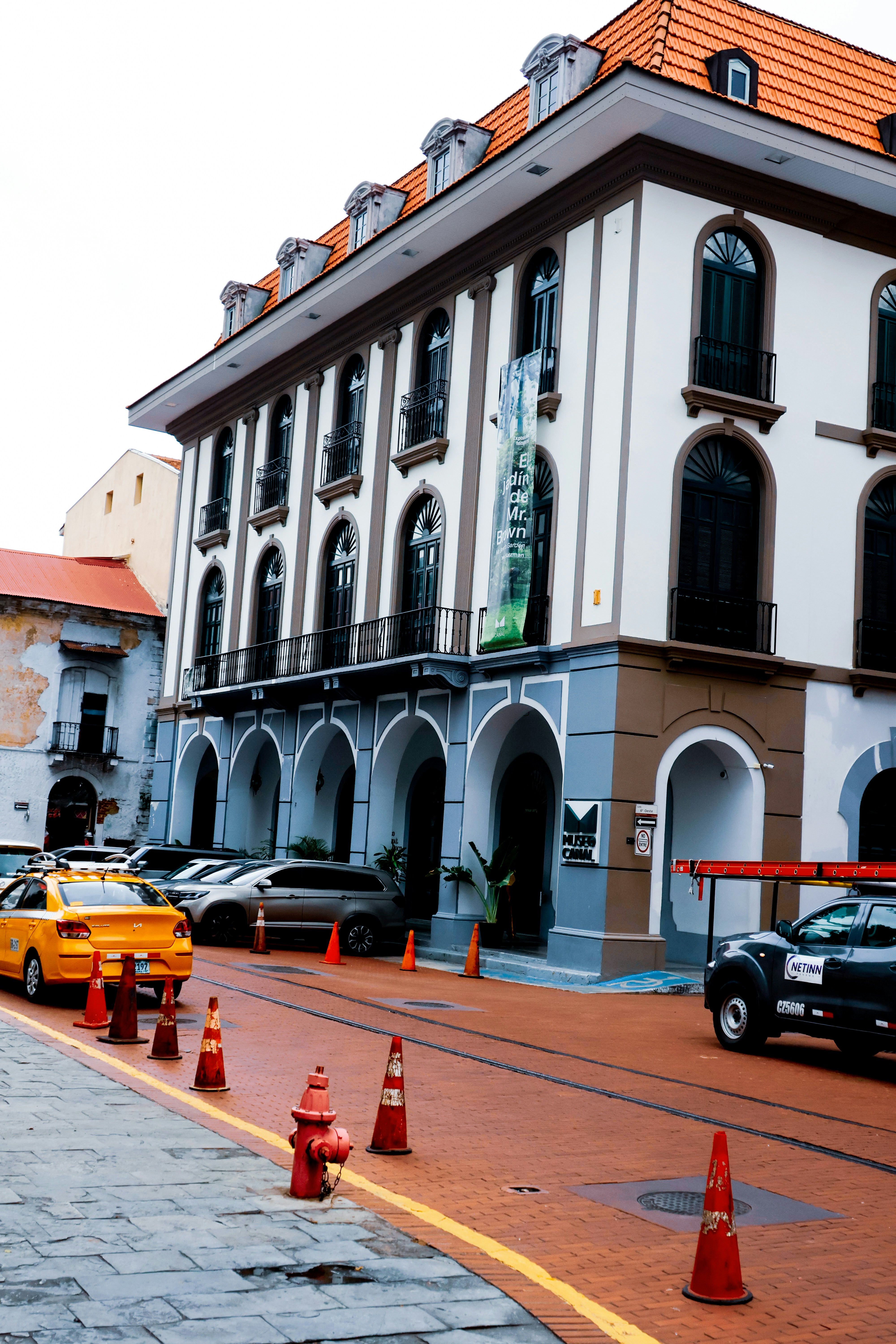 Colonial Facade on a Warm-Toned Street