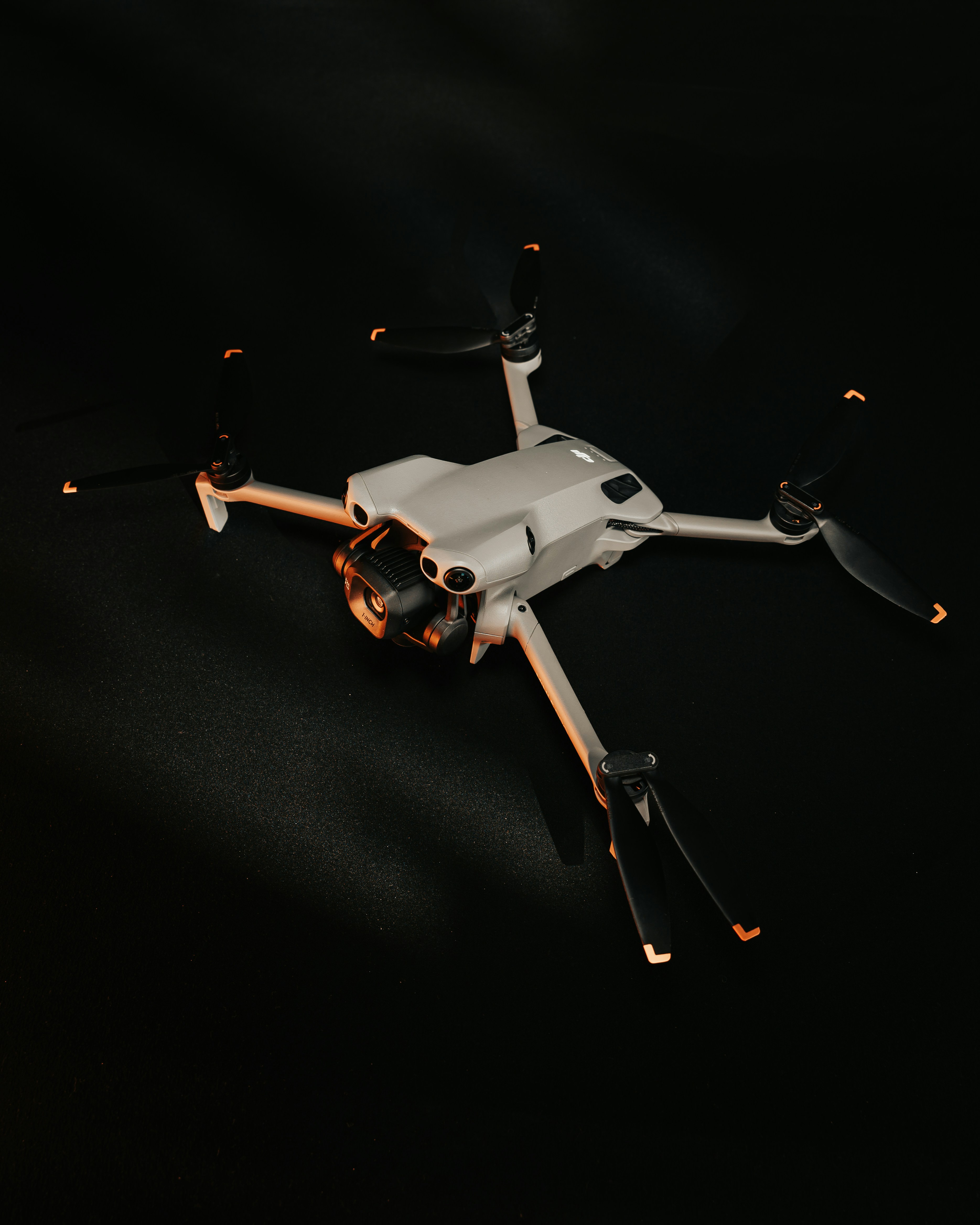 Midnight Flight: A Hovering Drone Illuminated by Soft Spotlight