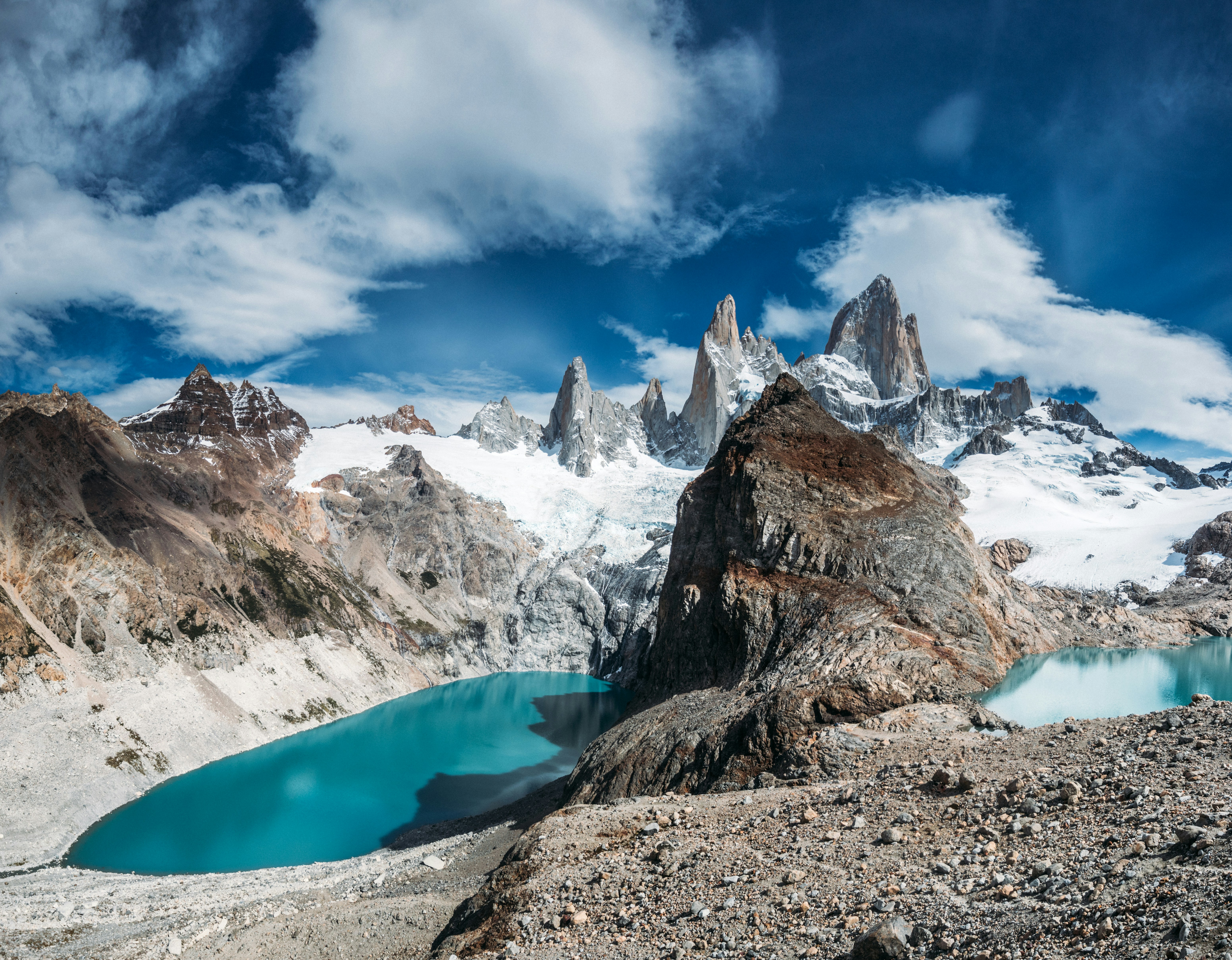 Azure Basin Between Jagged Peaks