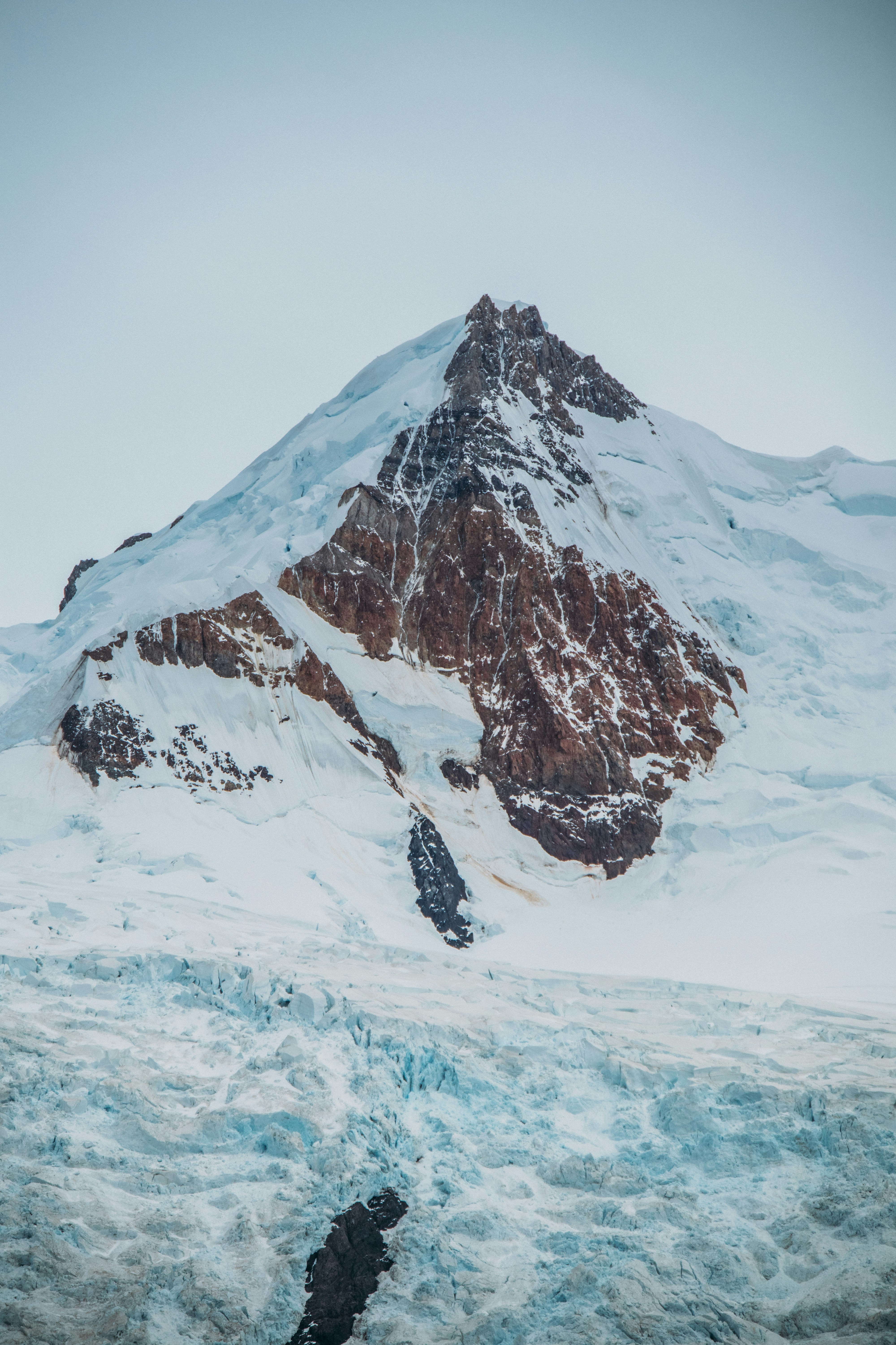 Majestic Peak Crowned by Antarctic Snow and Ice