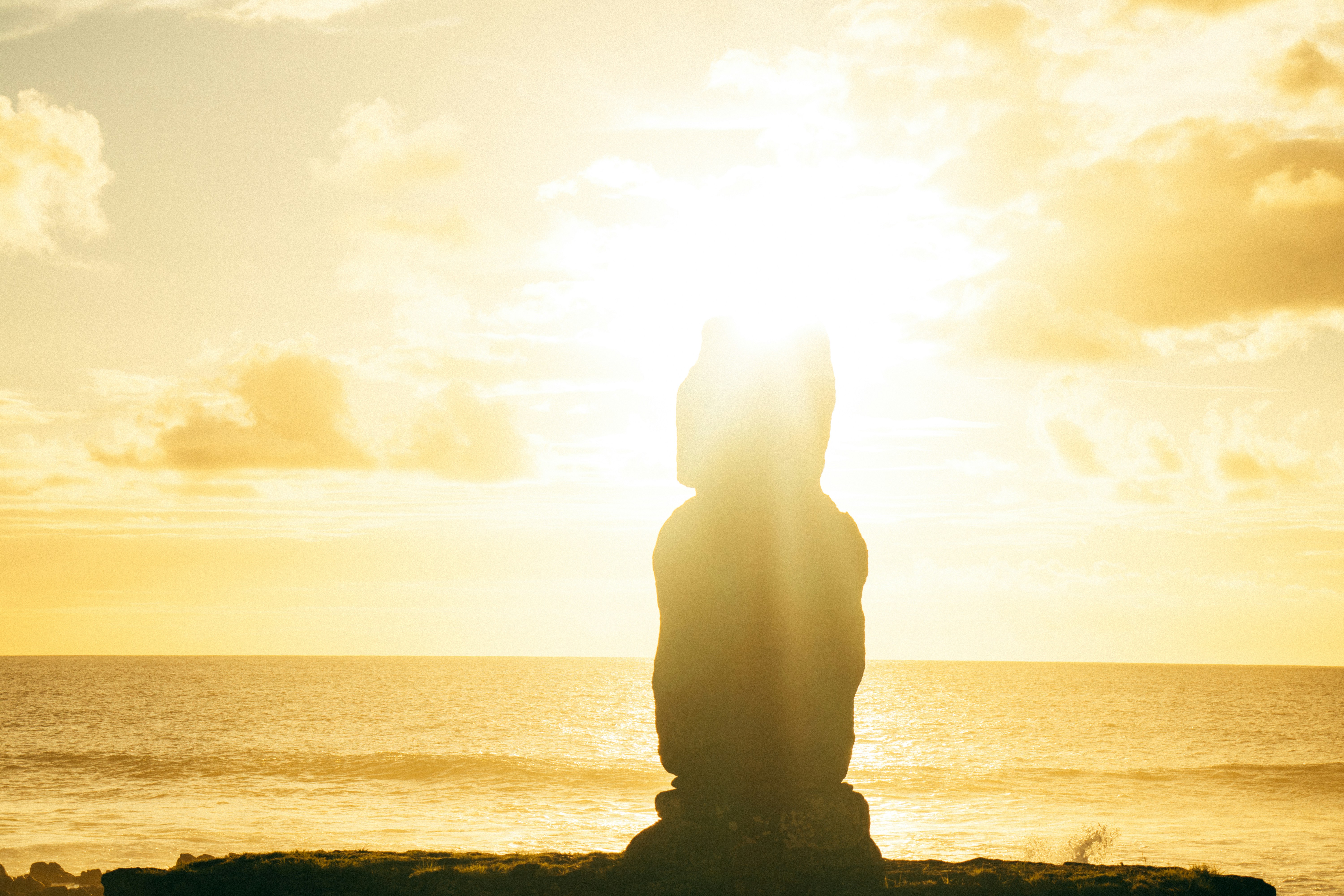 Sunlit Silhouette: A Quiet Figure at the Edge of the Sea