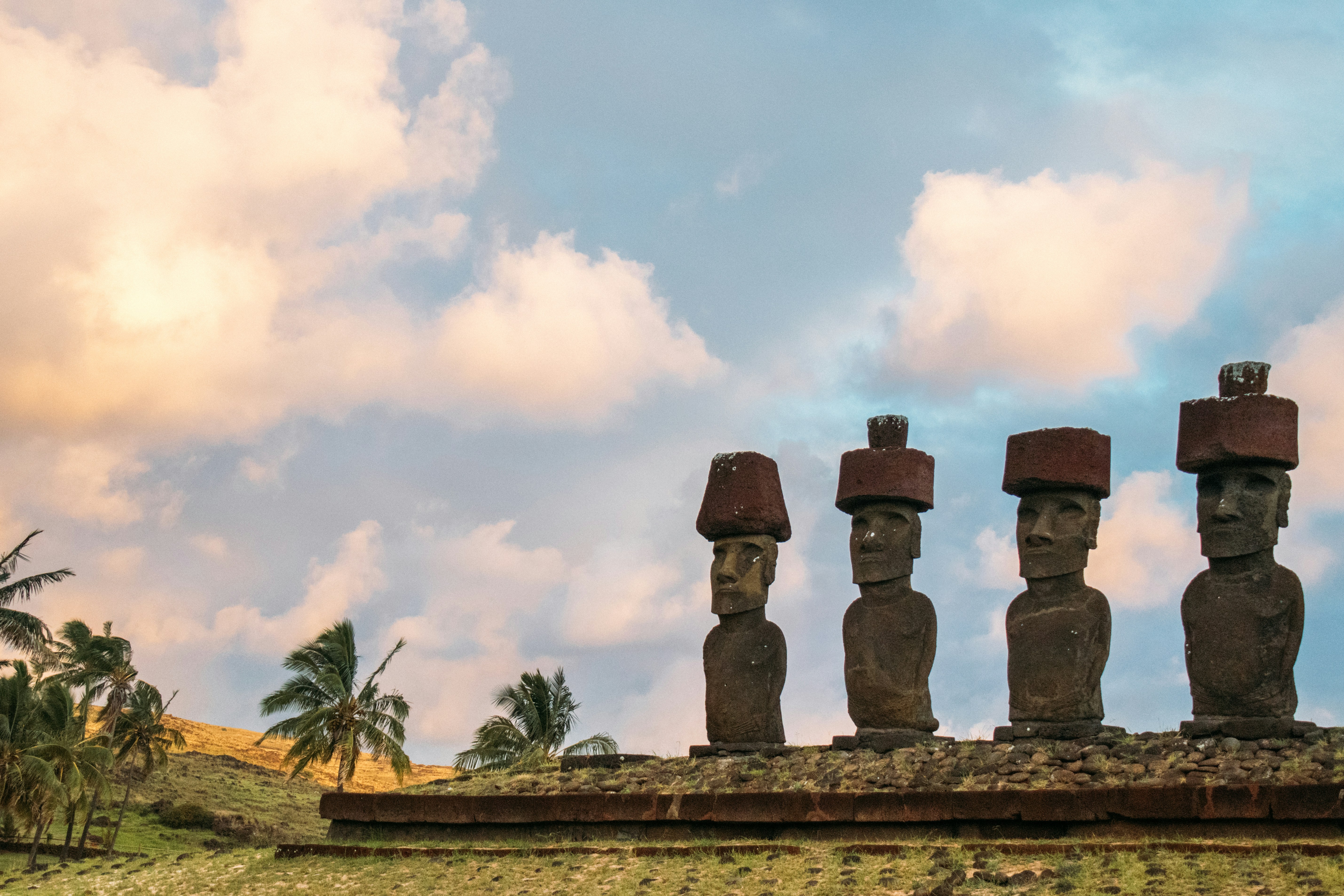 Stone Statues on a Terraced Horizon