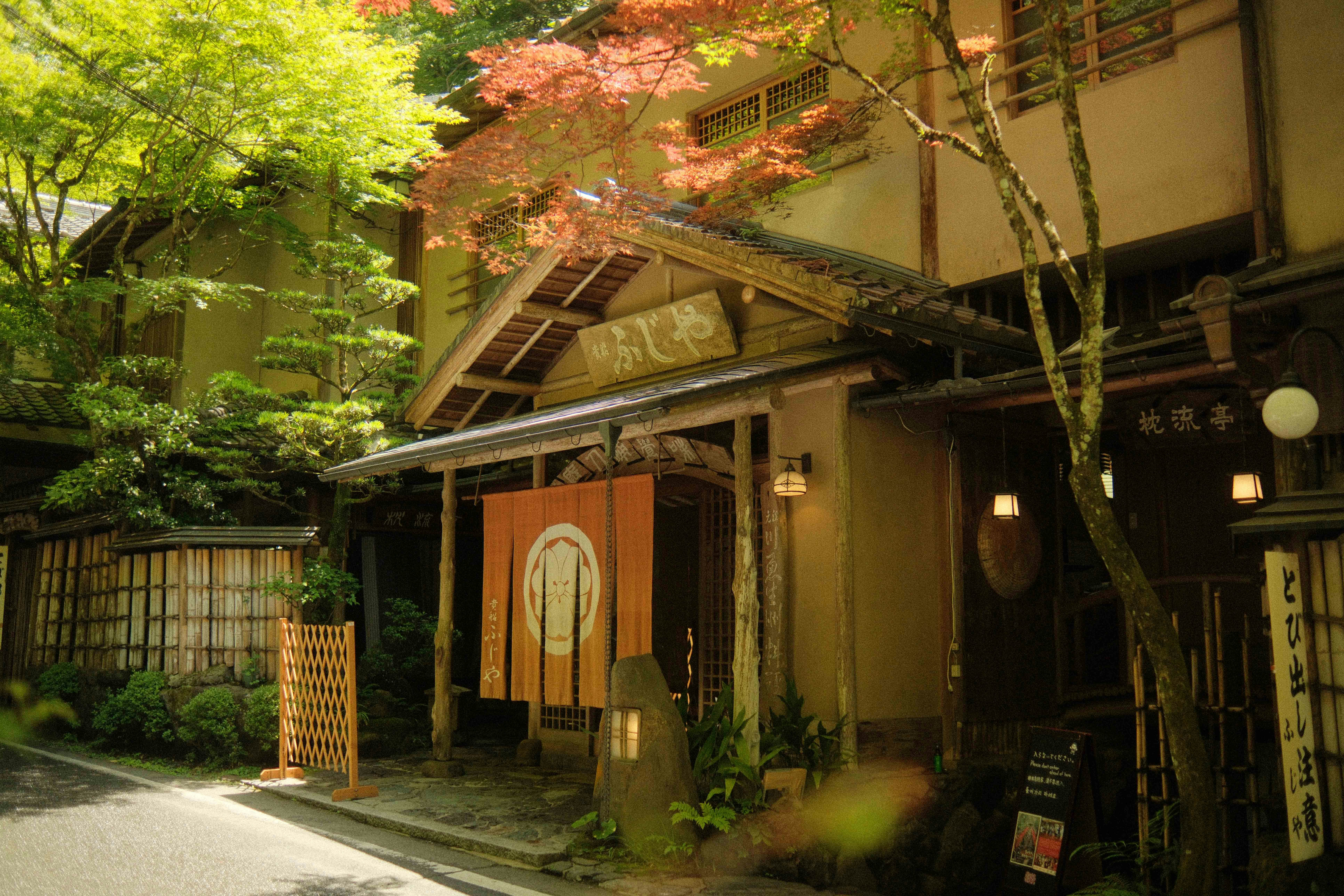 Ceremonial Entrance Under Autumn Canopy