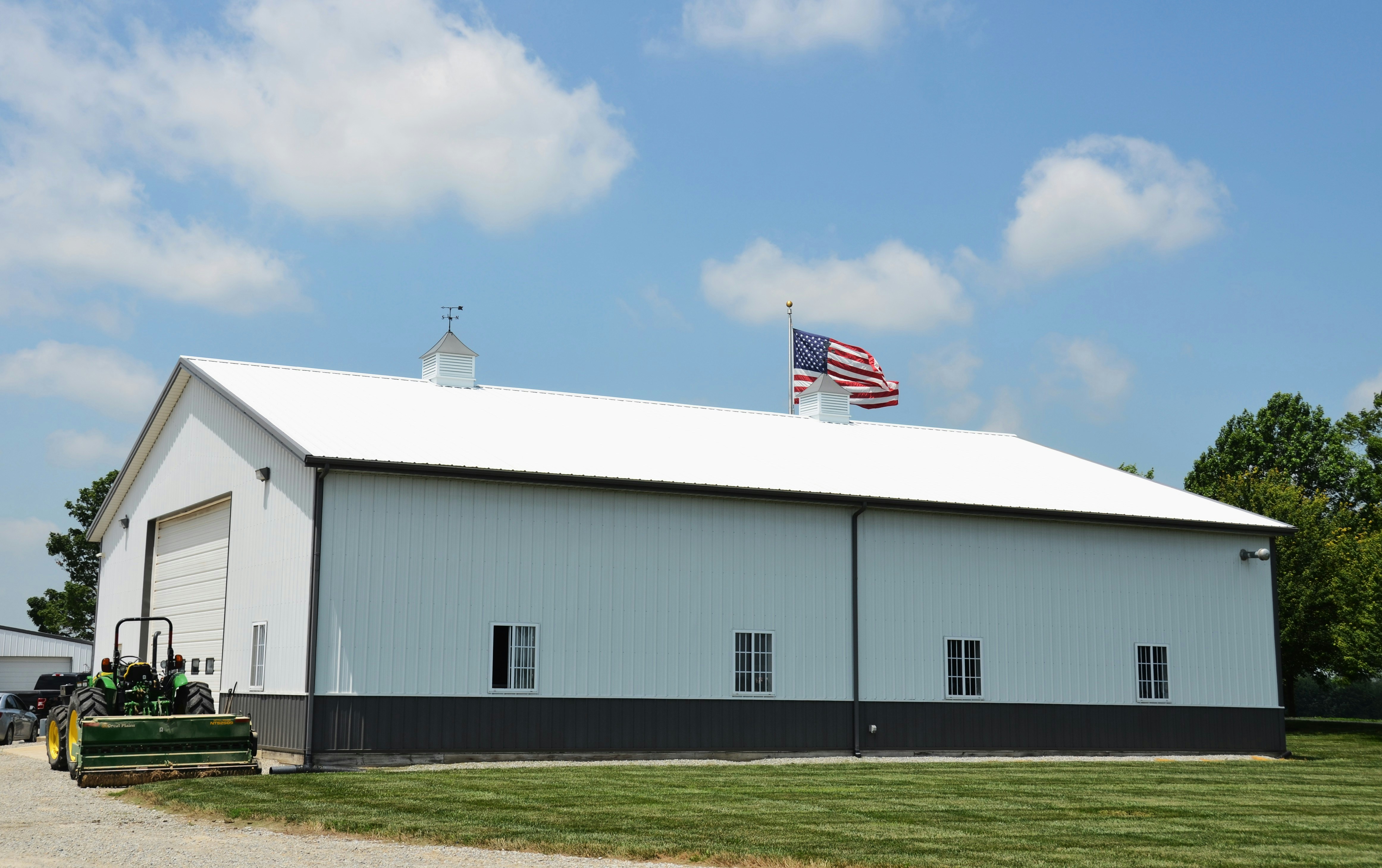 Flag Afloat Over the Farm Hall
