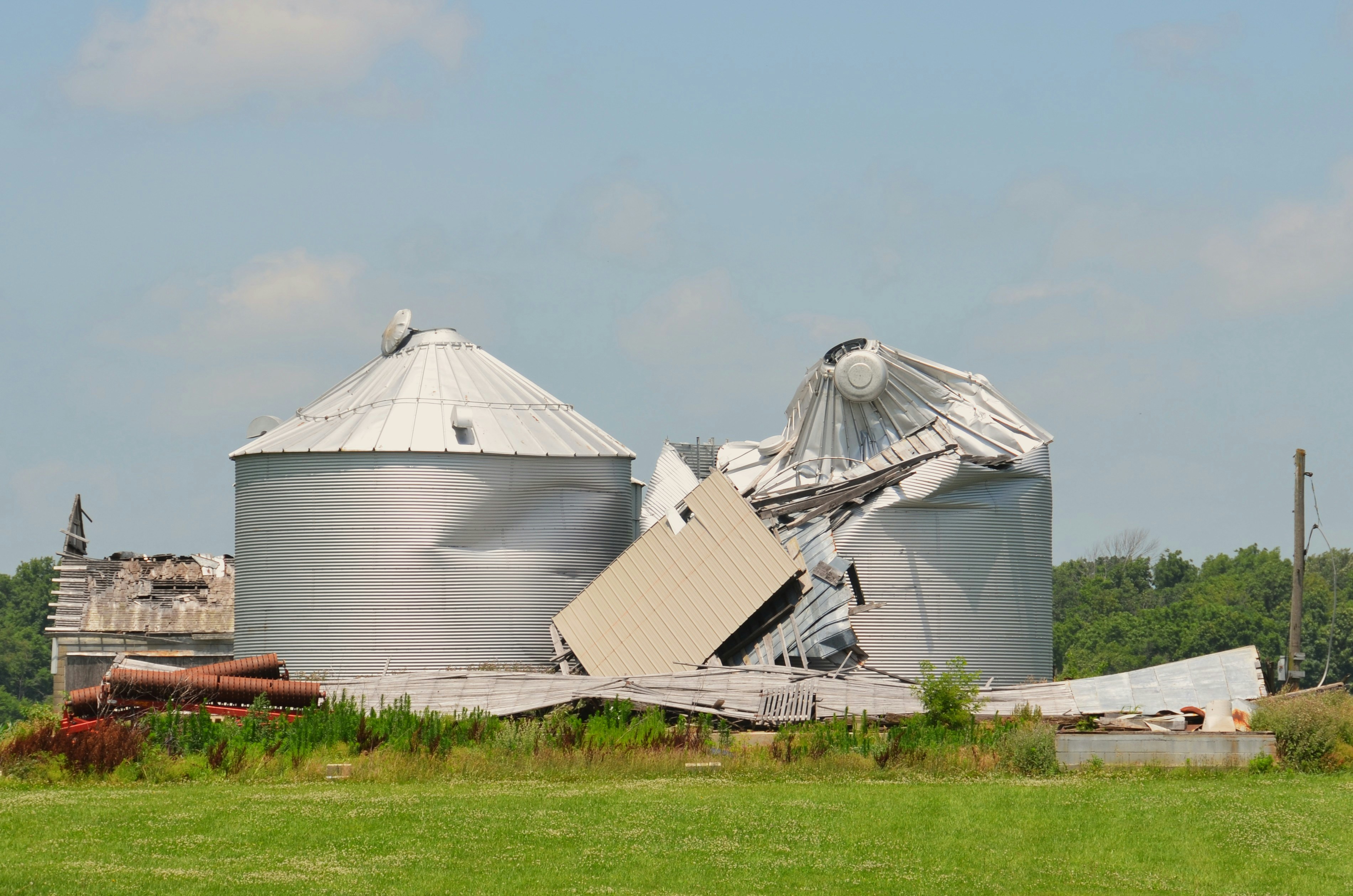 Collapsing Grain Silos: A Quiet Farm in Ruin