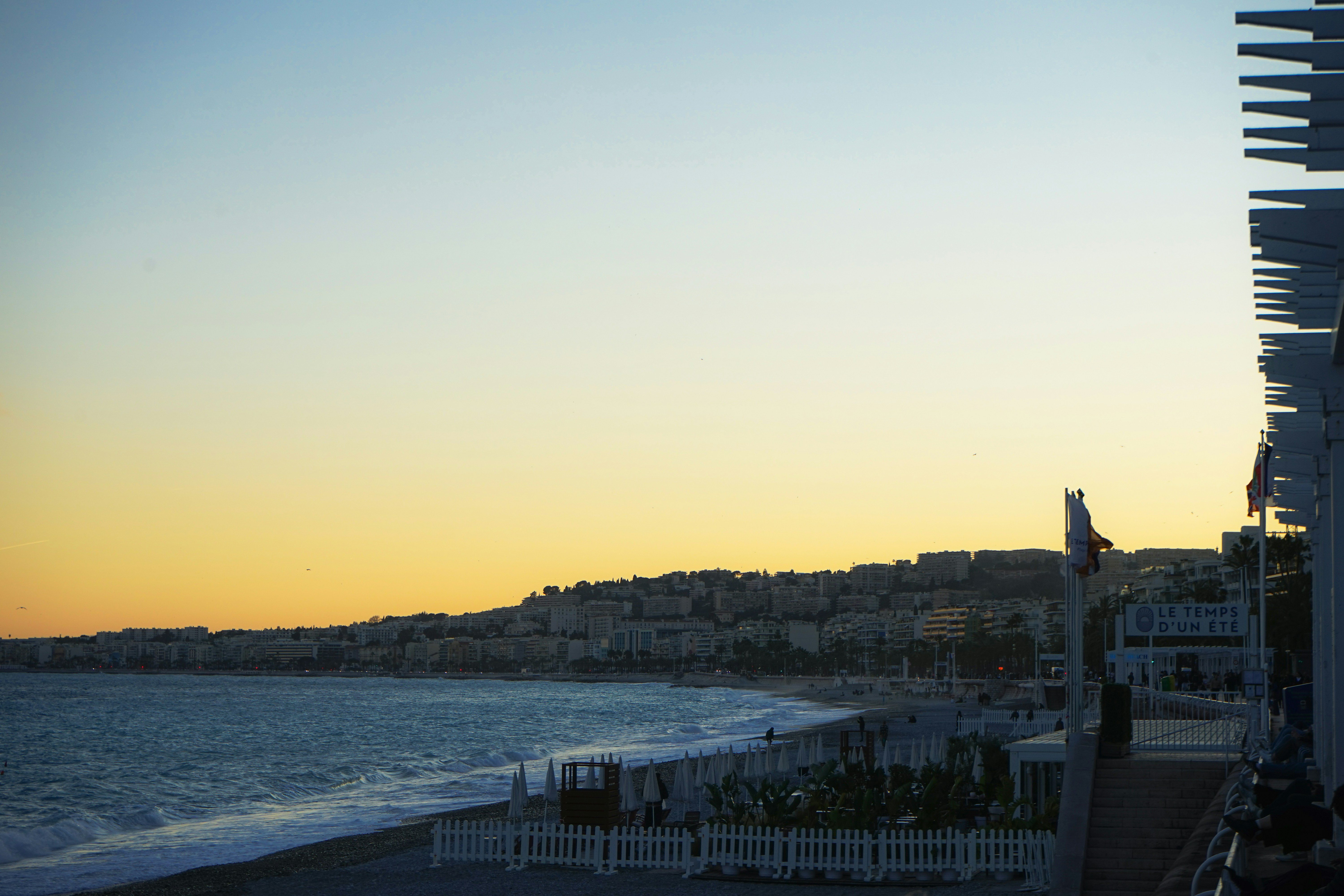 Twilight Promenade Along a Quiet Coast