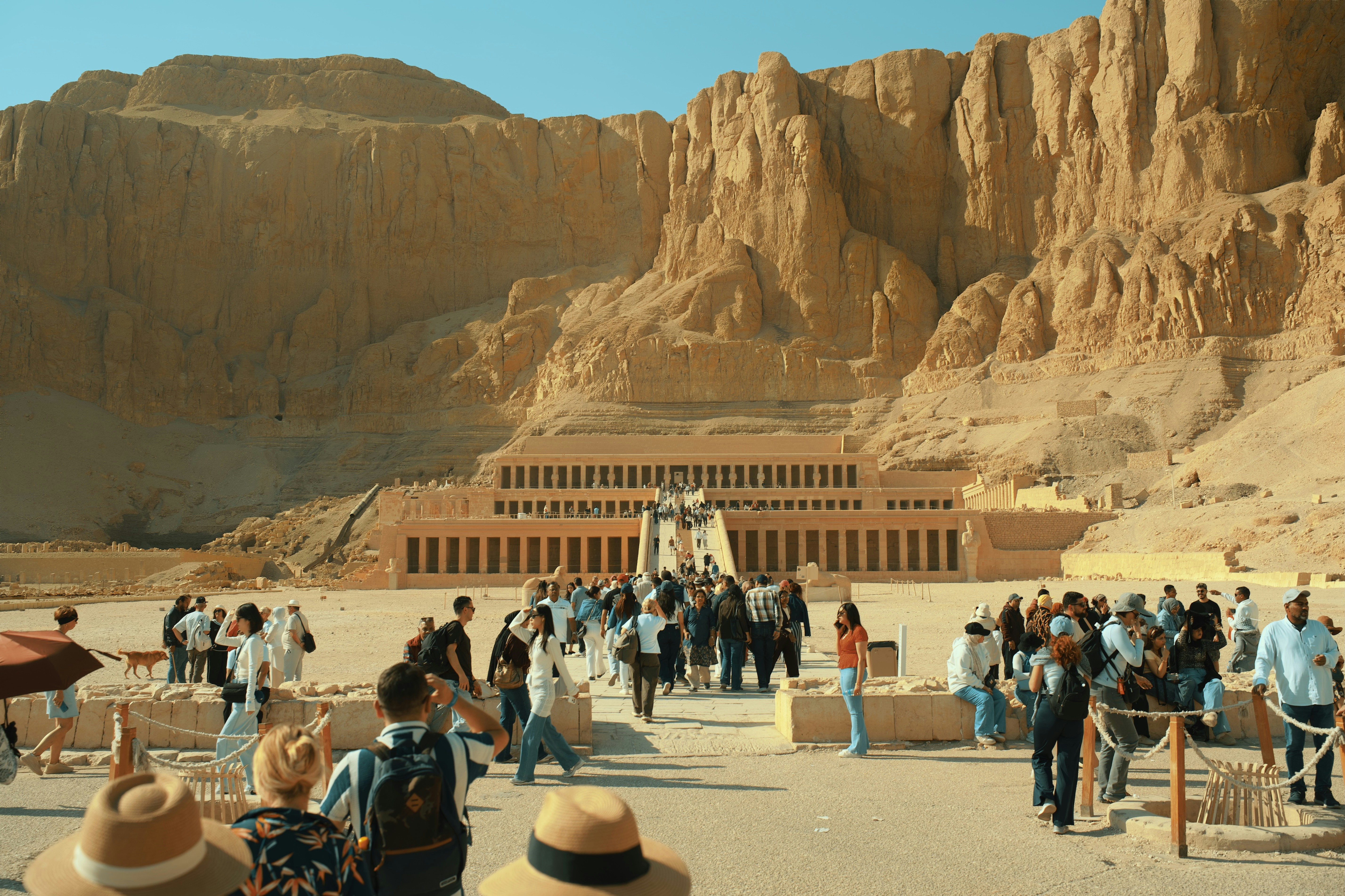 Steps to the Sun: Tourists At the Ancient Pyramid Terrace