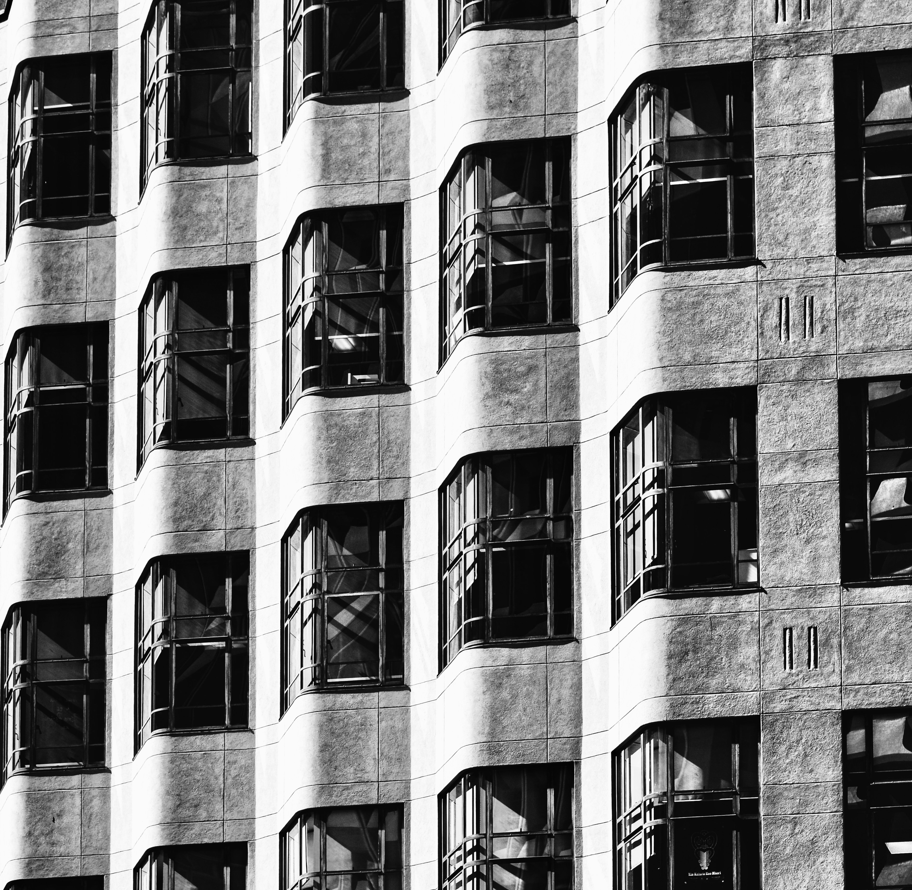 Geometric Facade: A Grid of Receding Windows