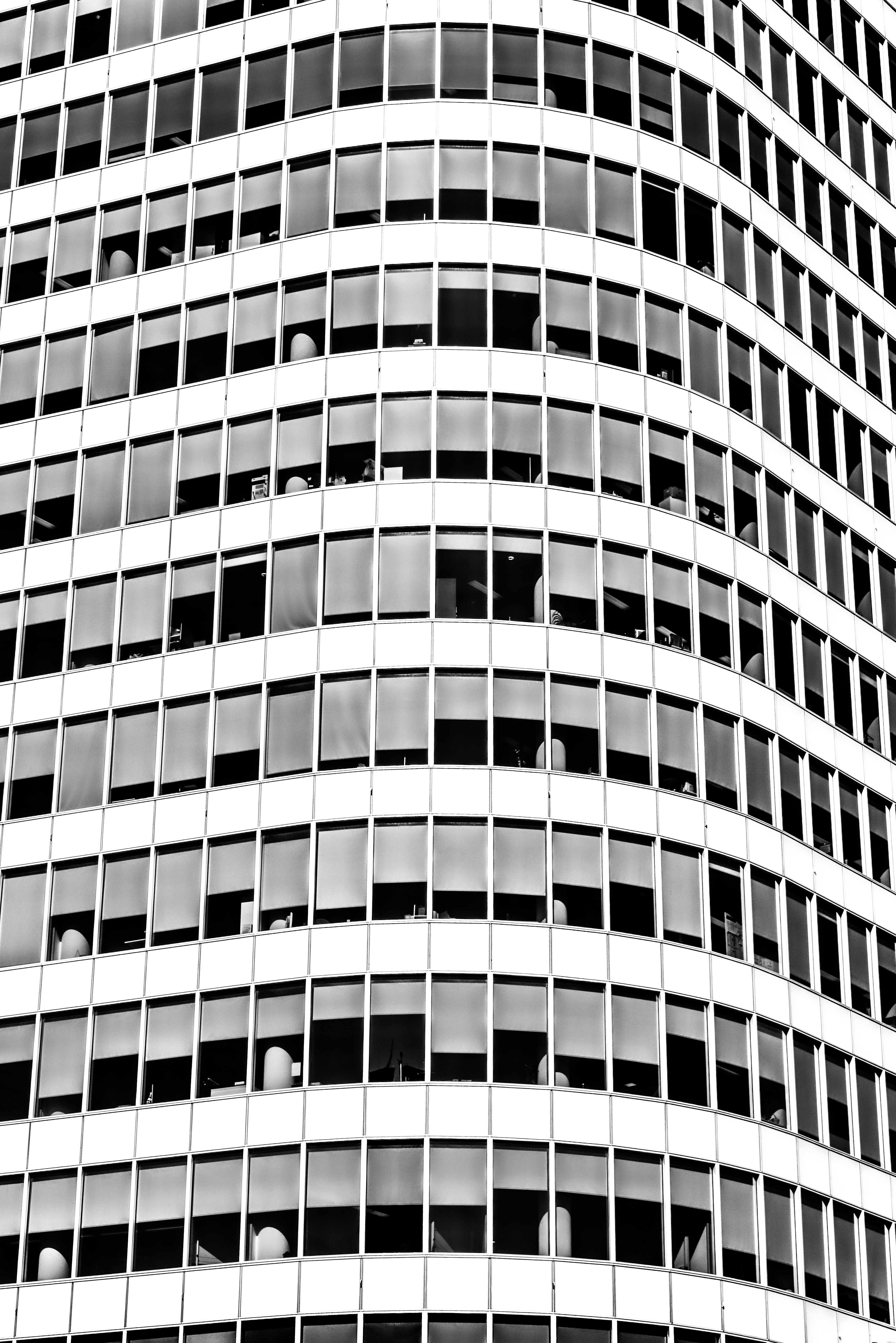 Architectural Rhythm: Monochrome Grid of Windows
