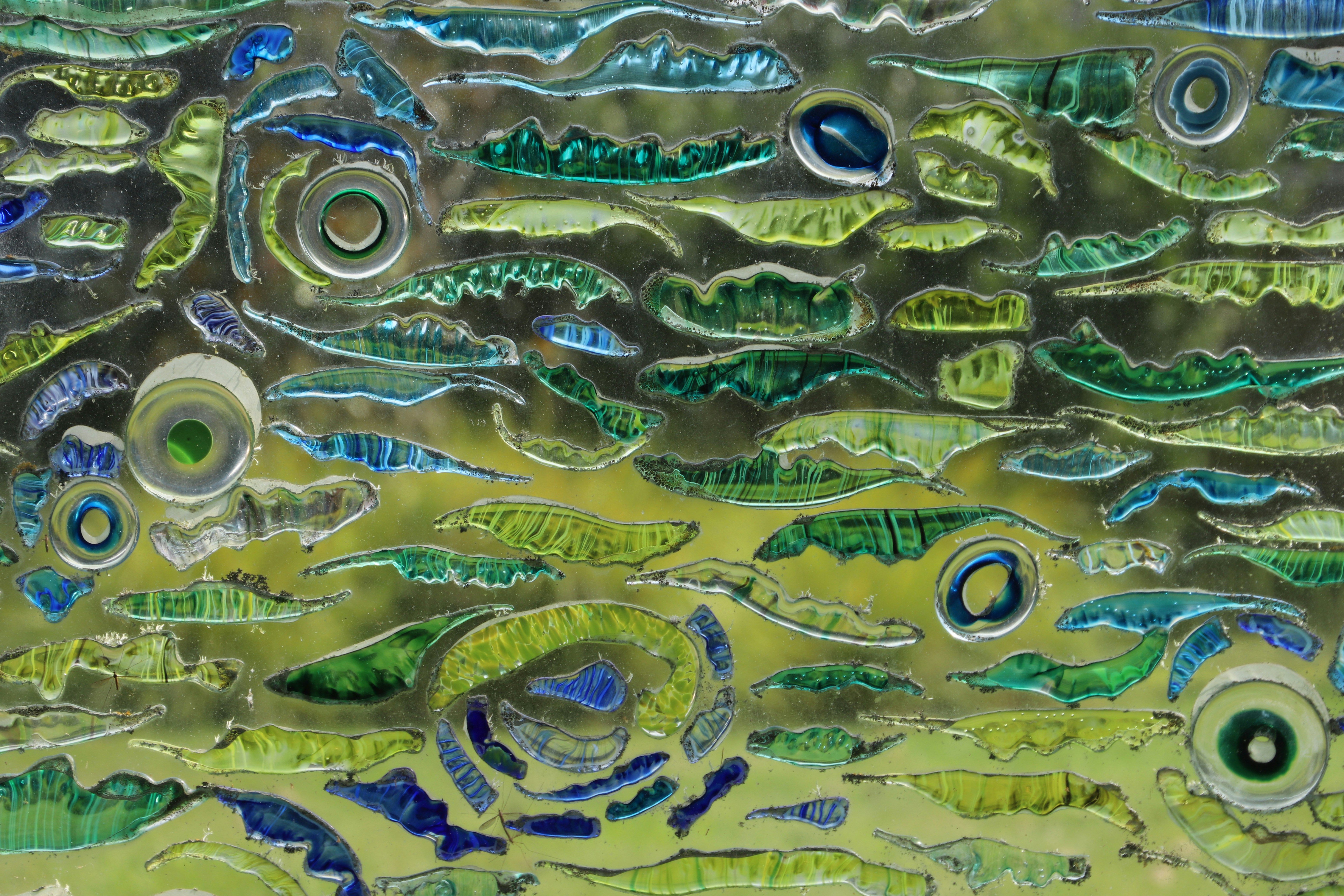 Prismatic Ripples: An Abstract Glass Mosaic