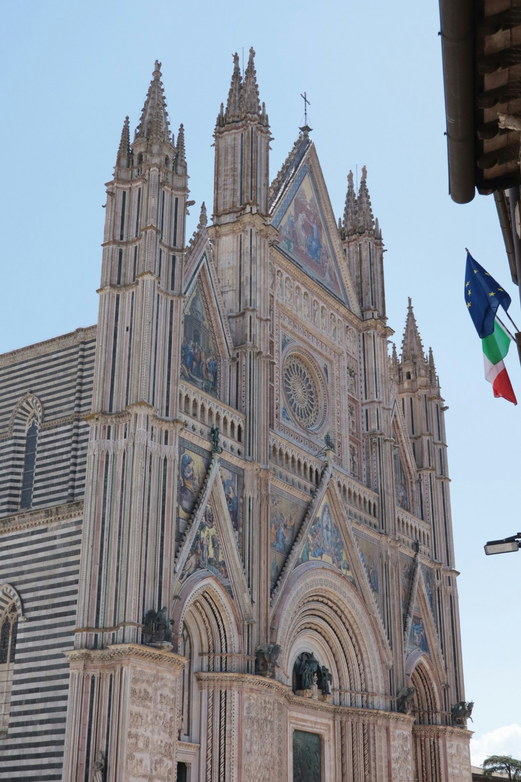 Gothic Facade in Clear Sky