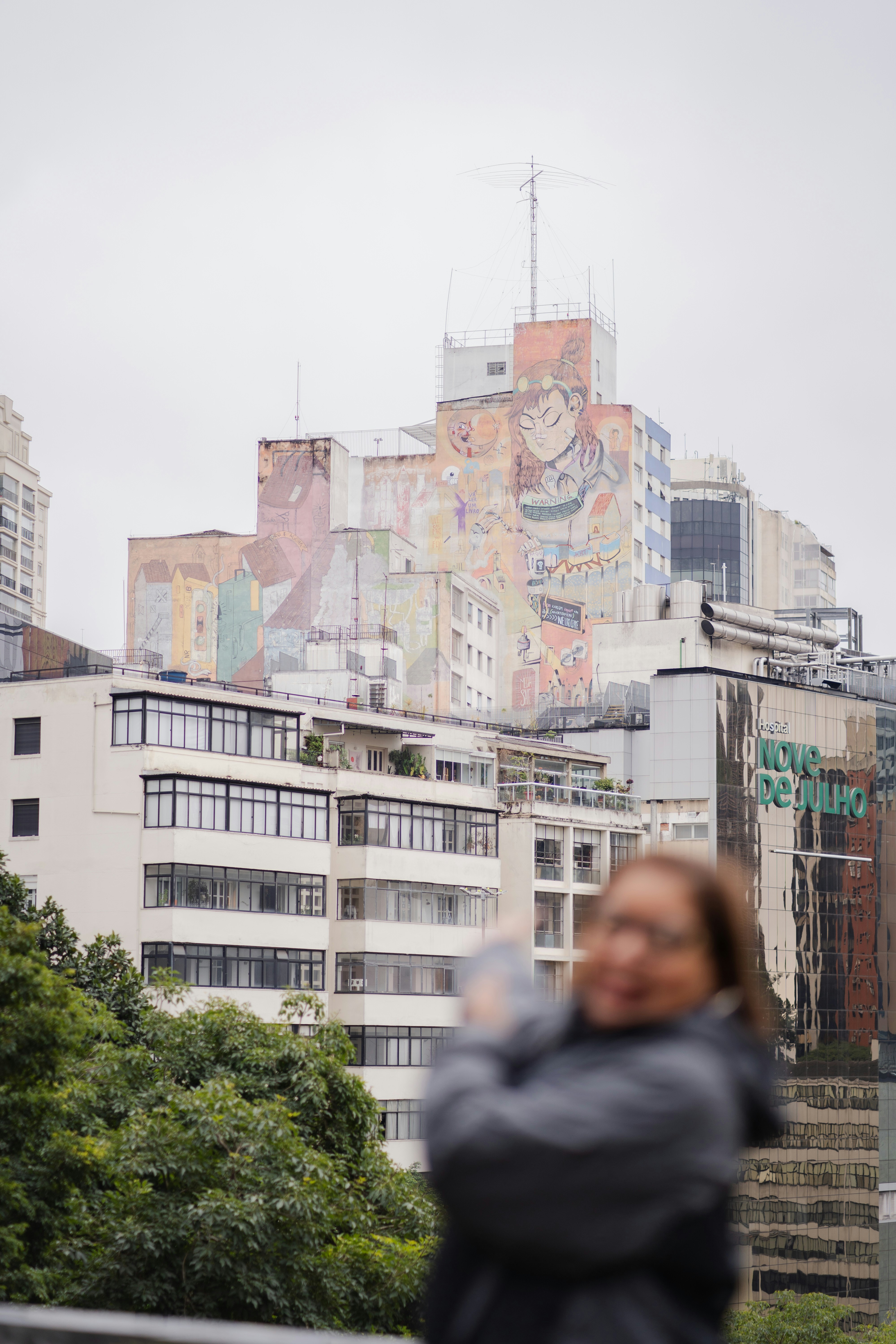 Muraled Skyline Under Soft Light