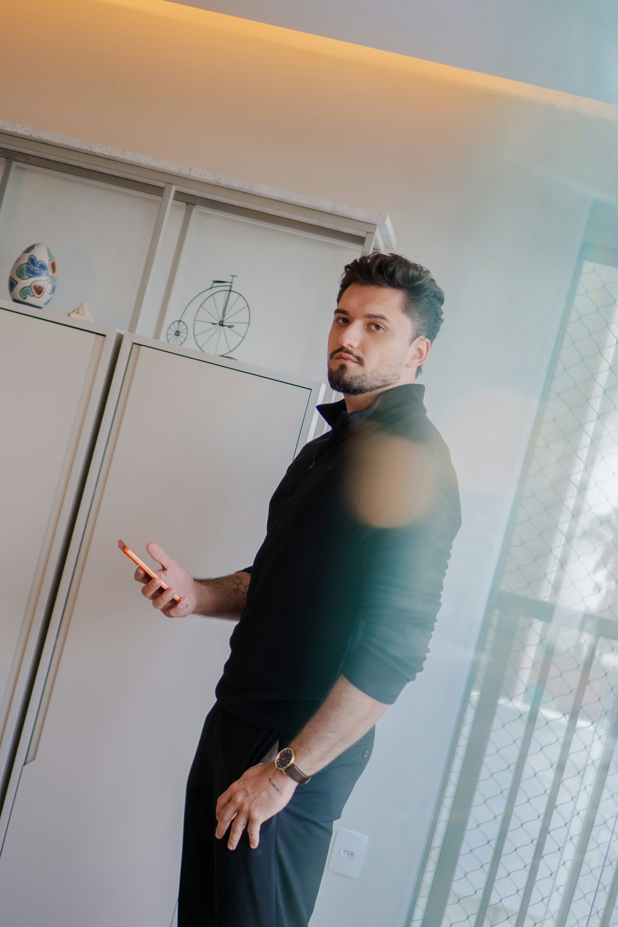 Portrait in a Modern Kitchen: A Yet Candid Moment