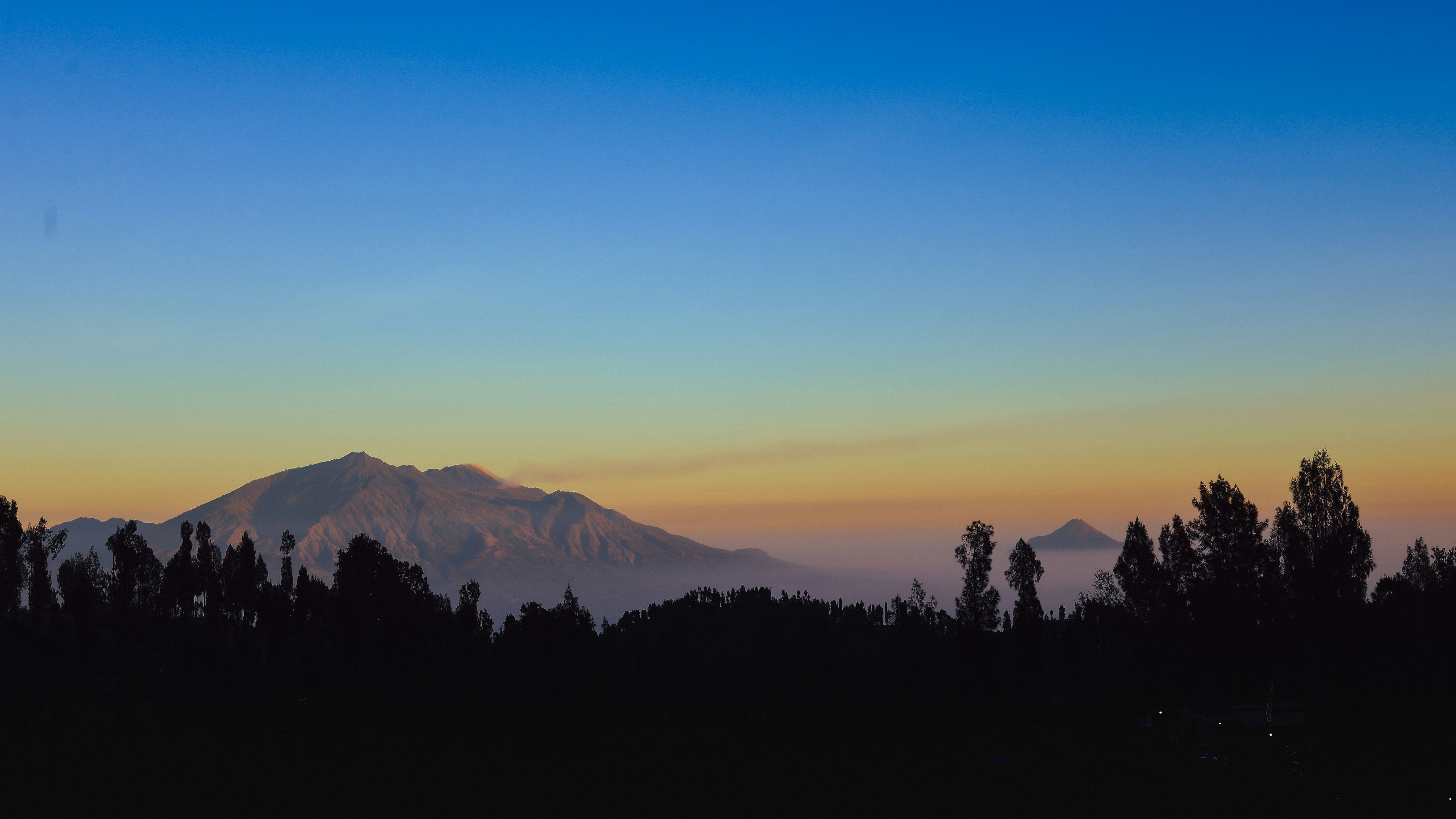 Distant Peak at Sunset