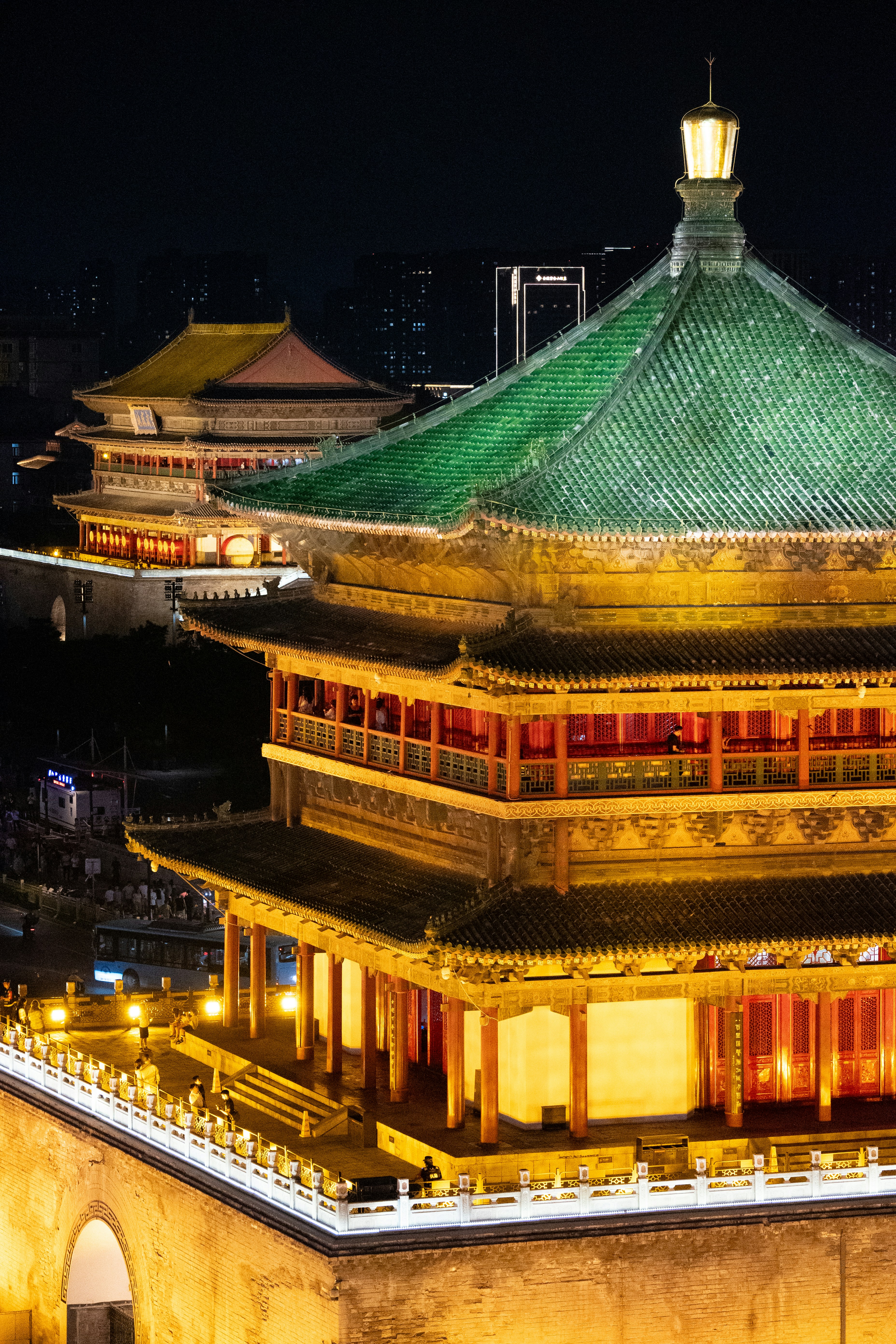 Moonlit Pagodas: Night Lights Over the Ancient Temple Complex